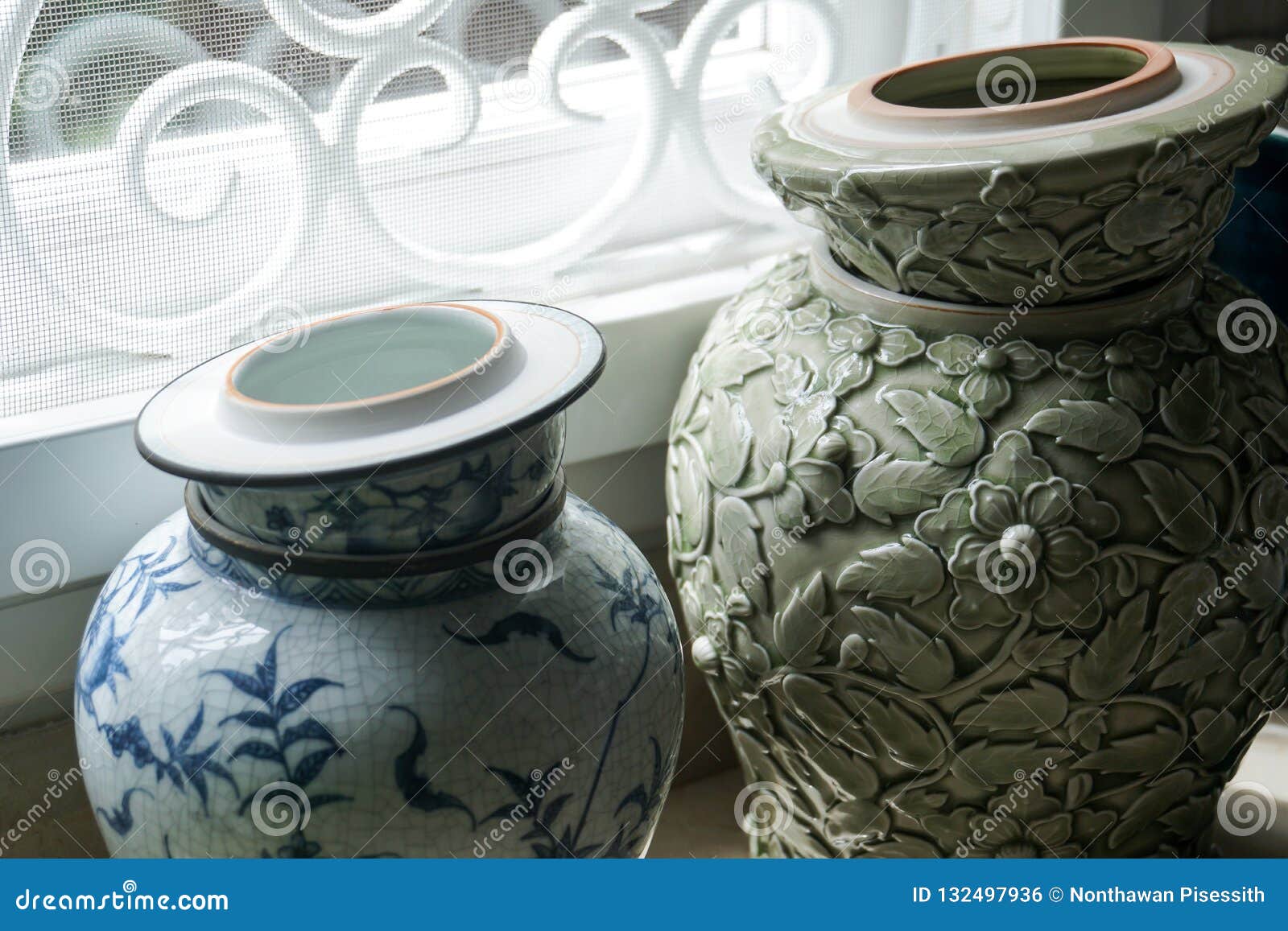 Chinese Pattern Traditional Vase Stock Photo - Image of beautiful ...