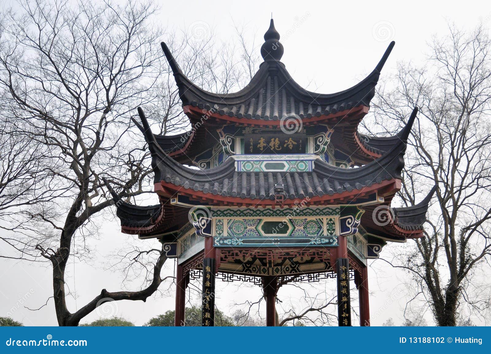 Chinese pavilion stock photo. Image of flower, garden - 13188102