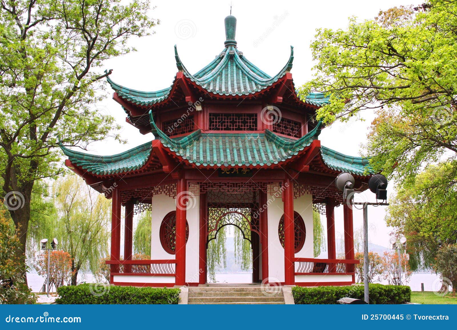 Chinese Pavilion. stock image. Image of chinese, lake - 25700445