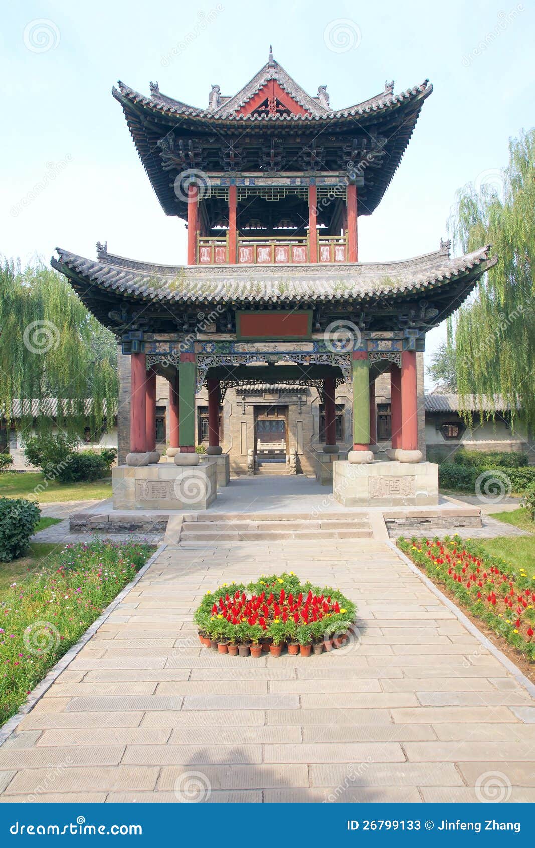 Chinese pavilion stock image. Image of tree, flower, pavilion - 26799133