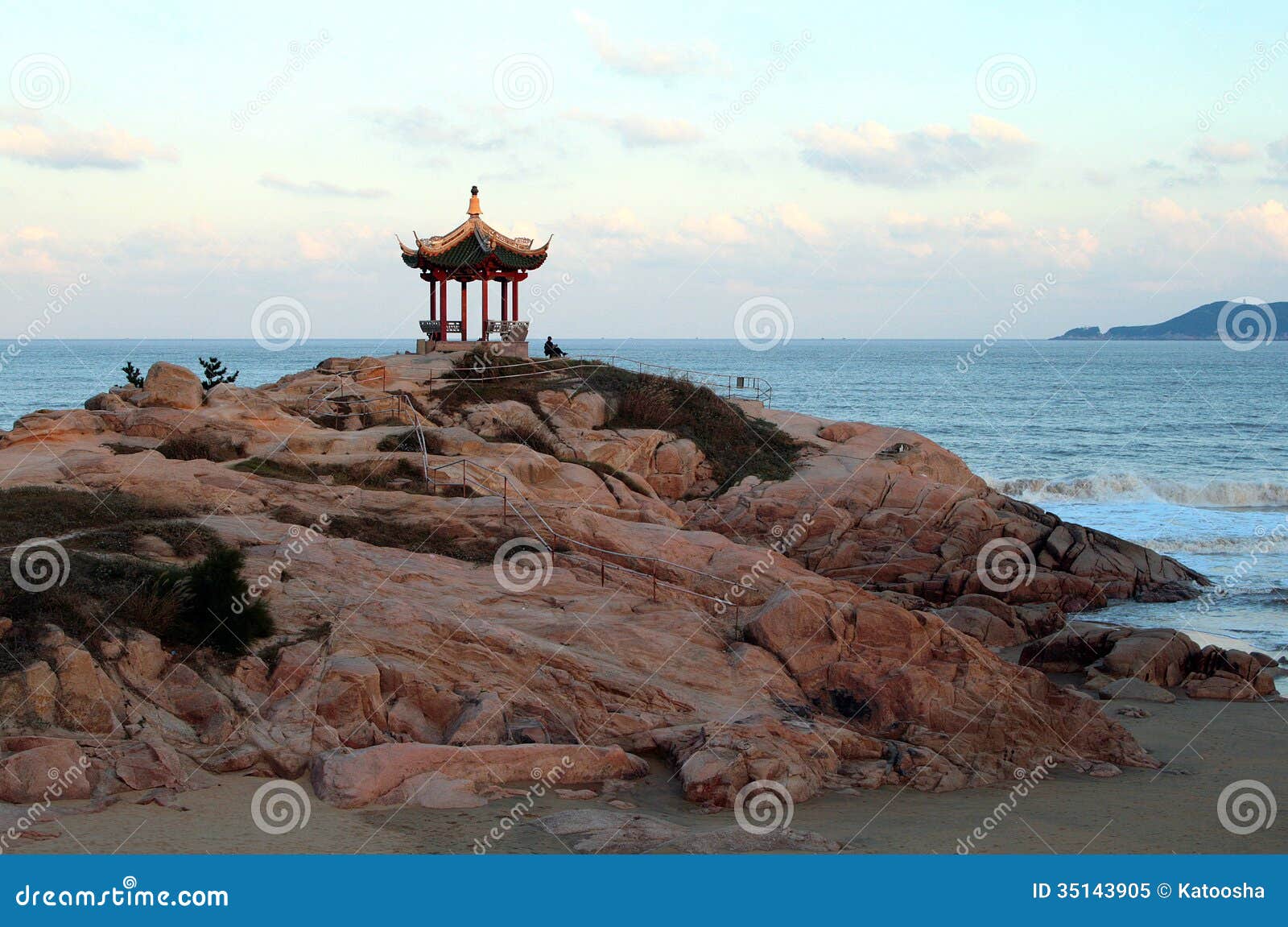 Chinese Pavilion on the Beach Stock Image - Image of enchanting ...