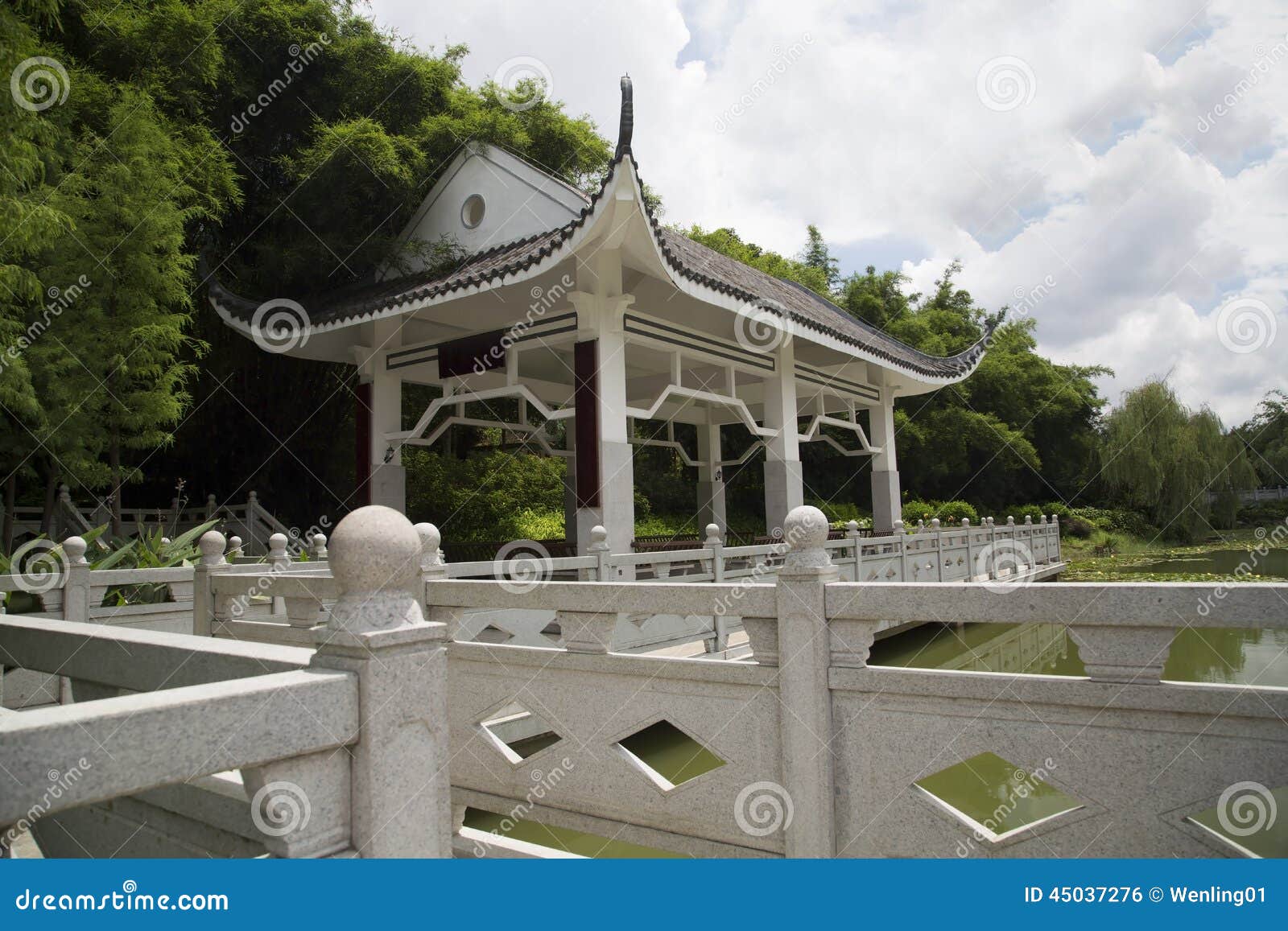 Chinese Pavilion and Bridge Stock Photo - Image of pavilions ...