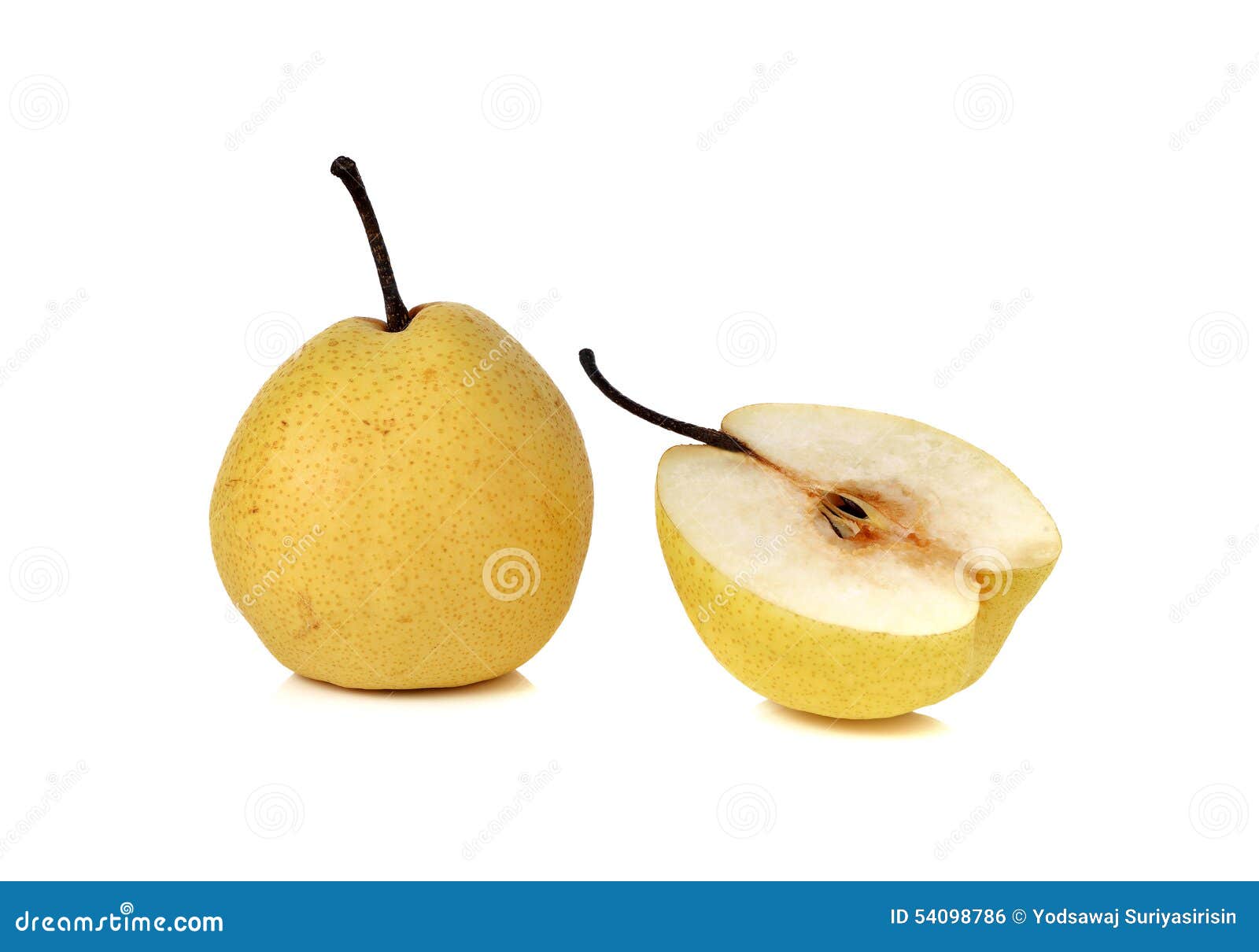 Chinese Peer of Nashi-peer Met Stam Op Wit Stock Foto - Image of rijp ...