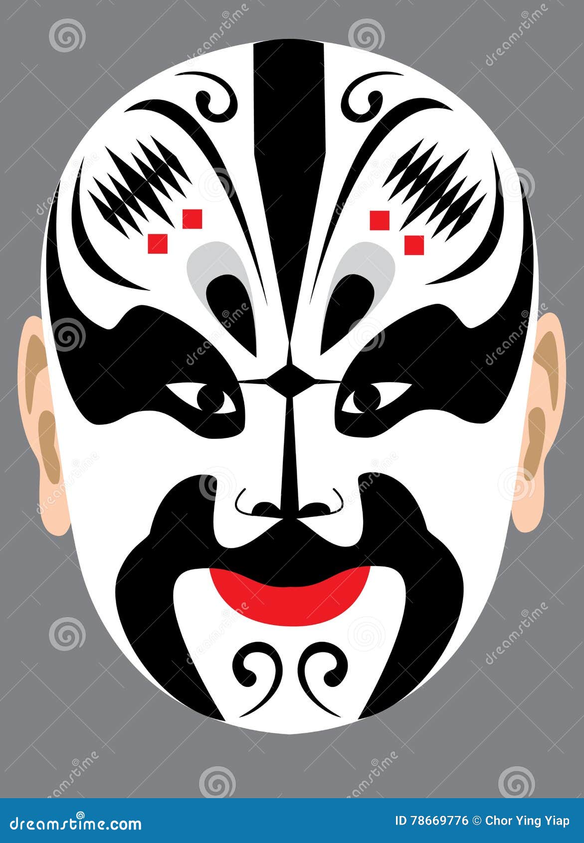 Chinese Peking opera mask stock vector. Illustration of dance - 78669776