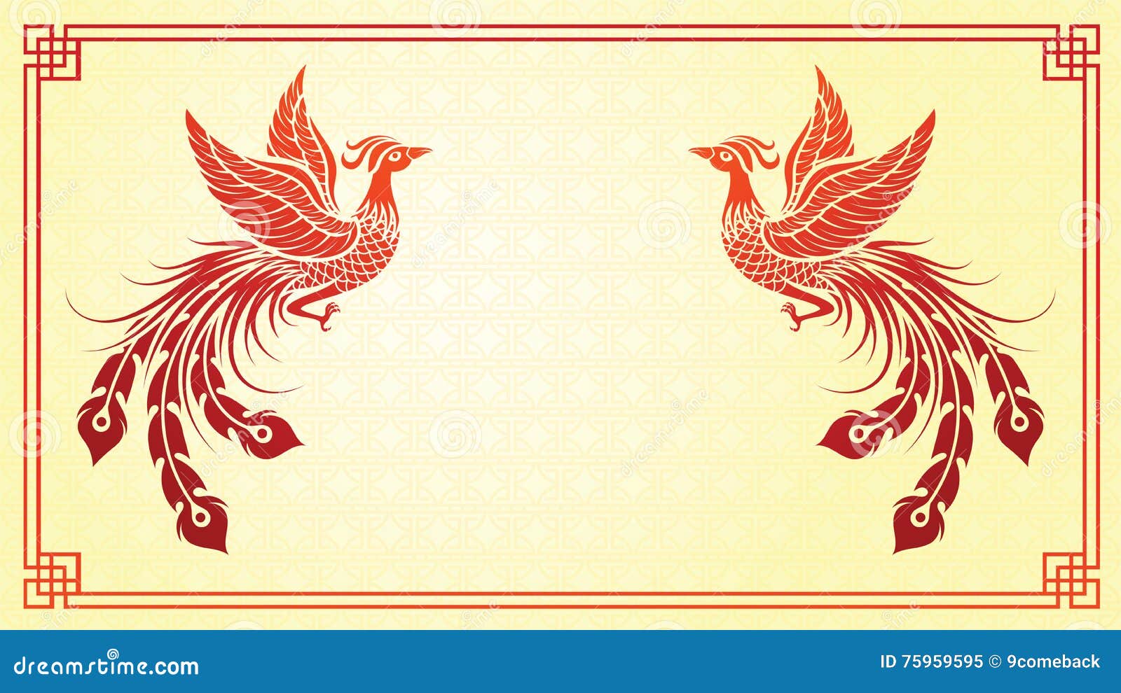 Chinese phoenix template stock vector. Illustration of ancient - 75959595