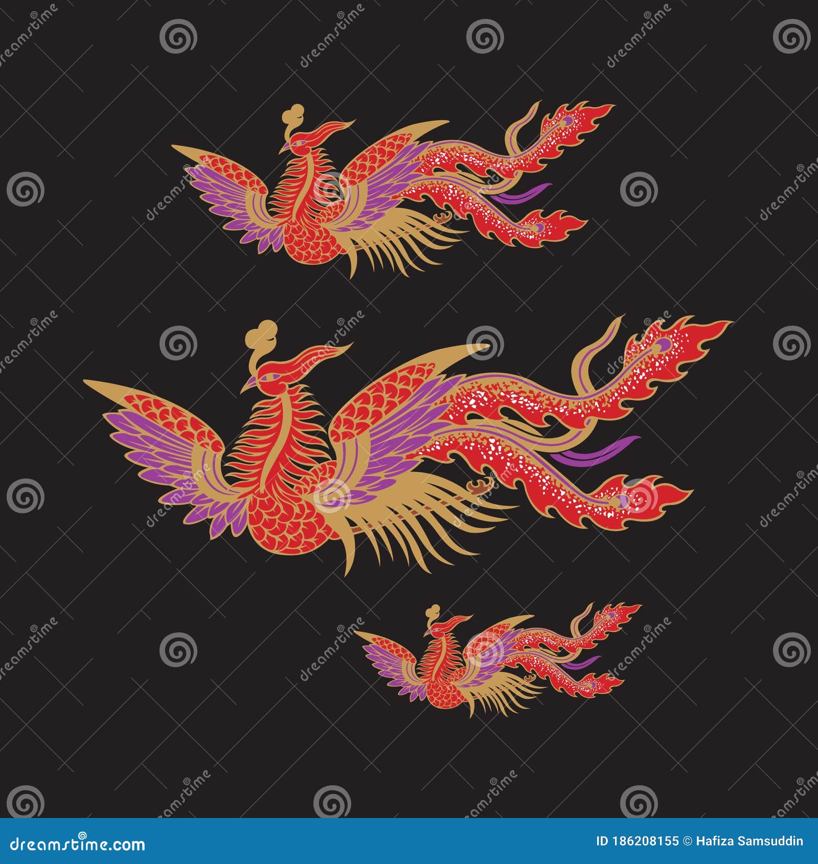Chinese Phoenix. Vector Illustration Decorative Design Stock Vector ...