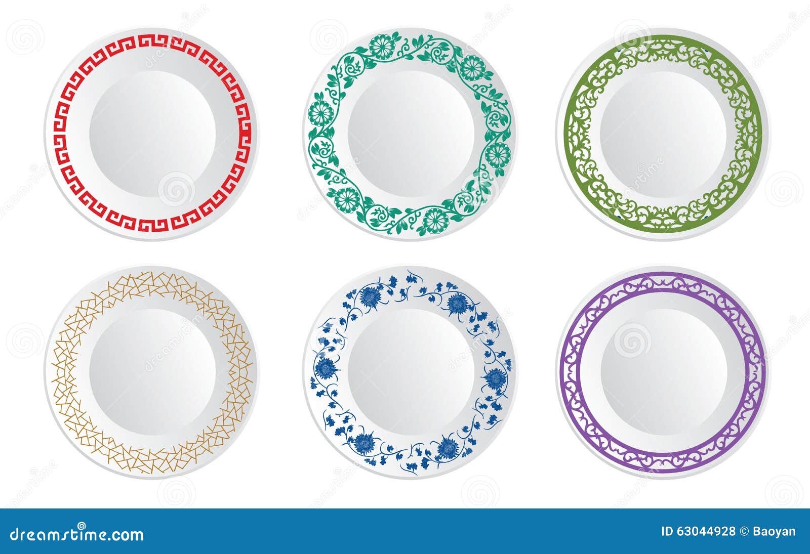 Chinese porcelain plate stock vector. Illustration of decorative - 63044928