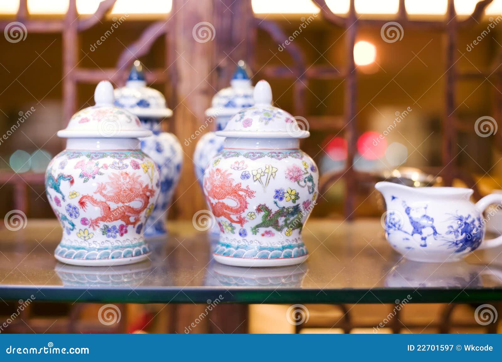 Chinese porcelain tea set stock image. Image of oriental - 22701597