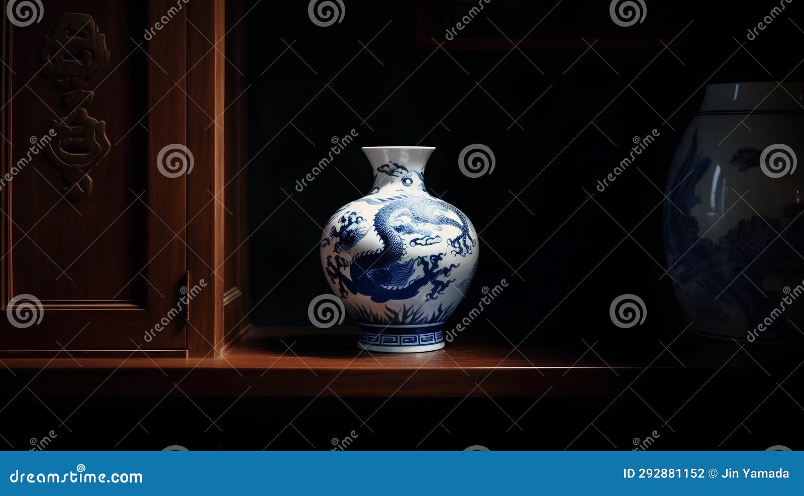 Chinese Porcelain Vase with a Map of the World. Stock Illustration ...