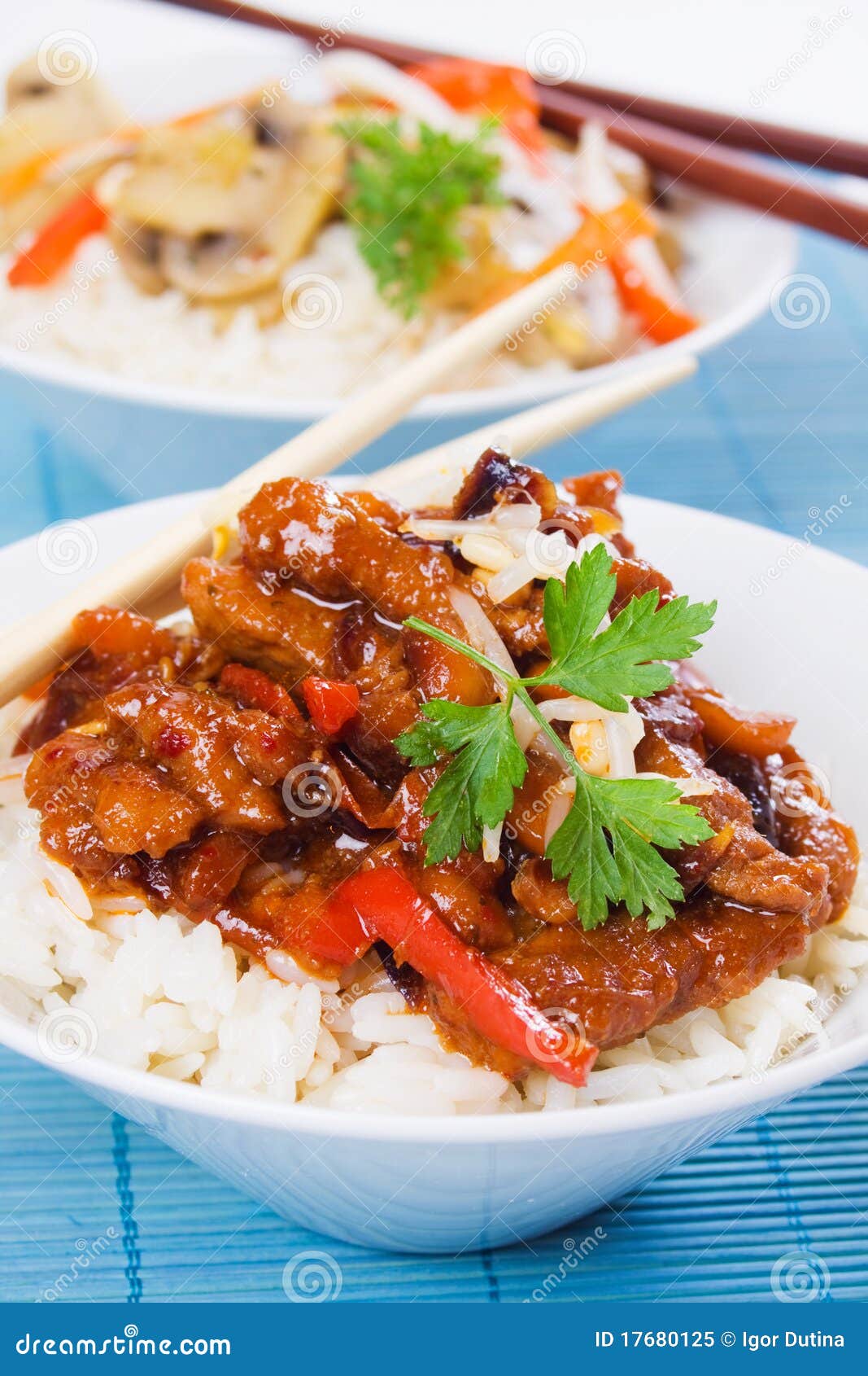 Chinese Pork Meat with Rice Stock Image - Image of asian, pork: 17680125