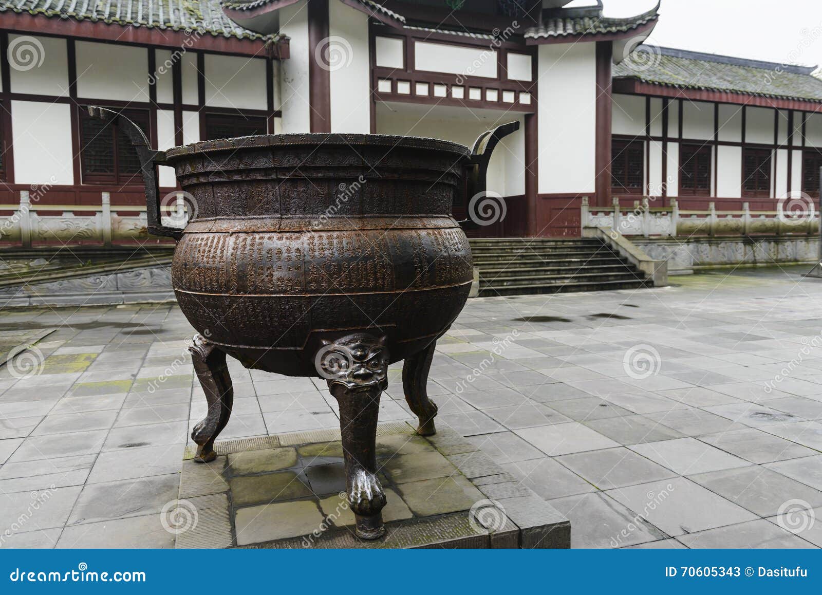 Chinese pot stock image. Image of asia, scene, tripod - 70605343