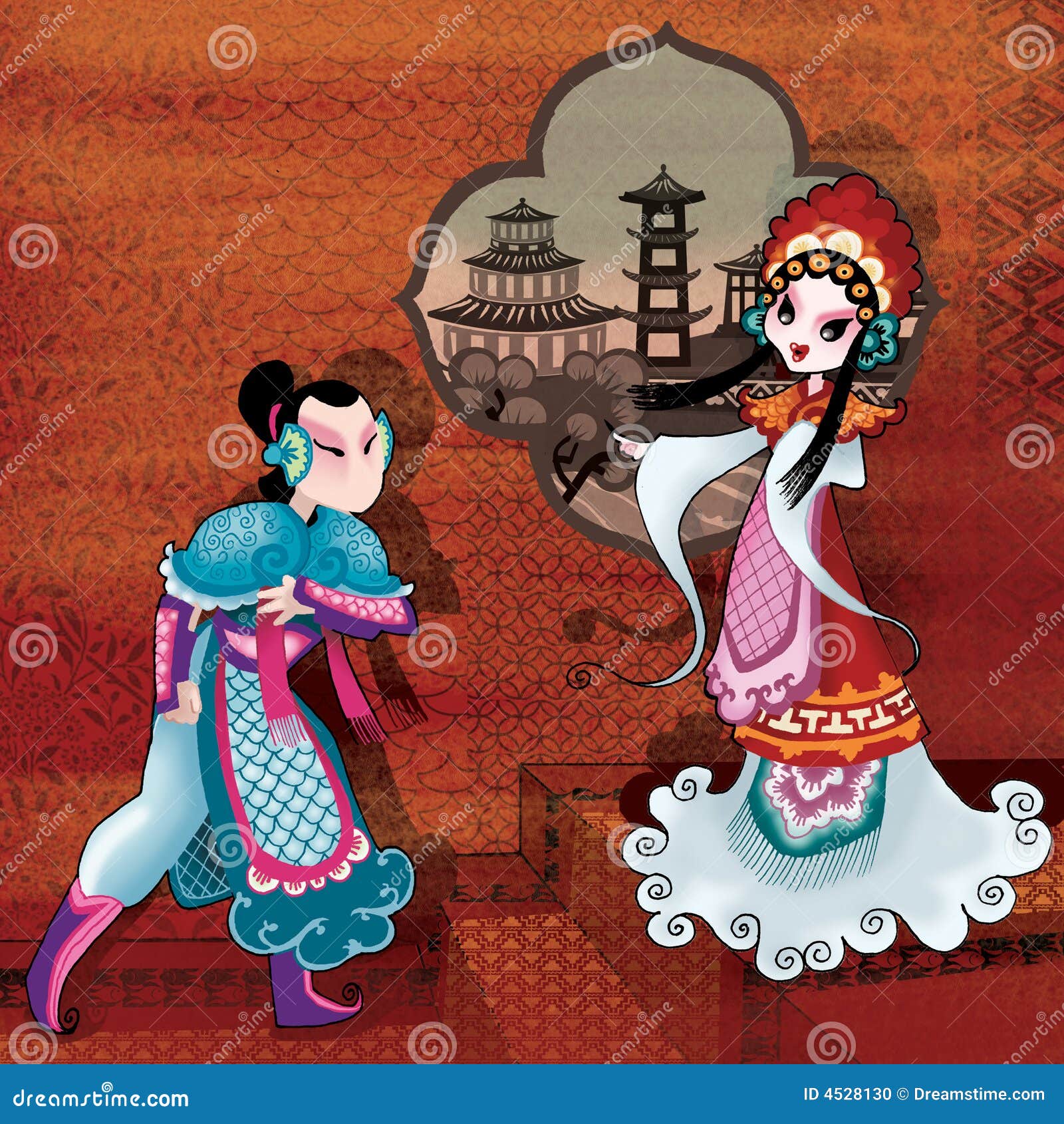 Chinese princess stock illustration. Illustration of romance - 4528130