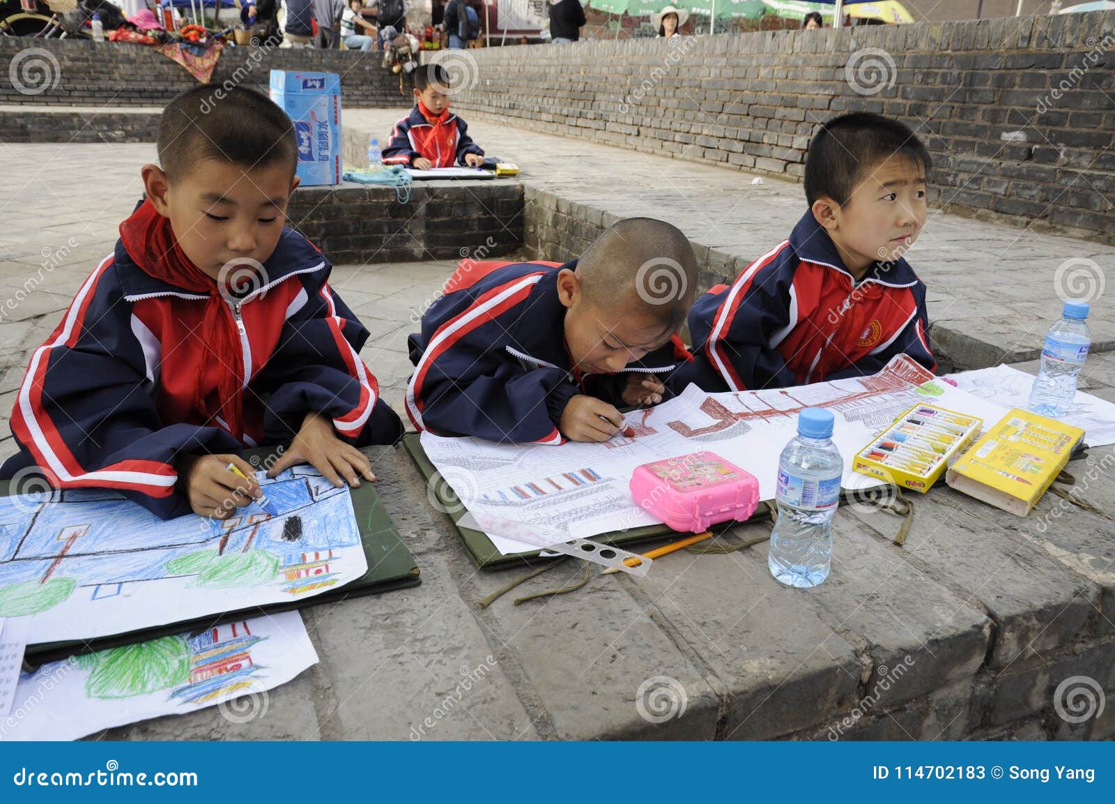 Pupil On Chinese Traditional Calligraphy Lesson Editorial Image ...