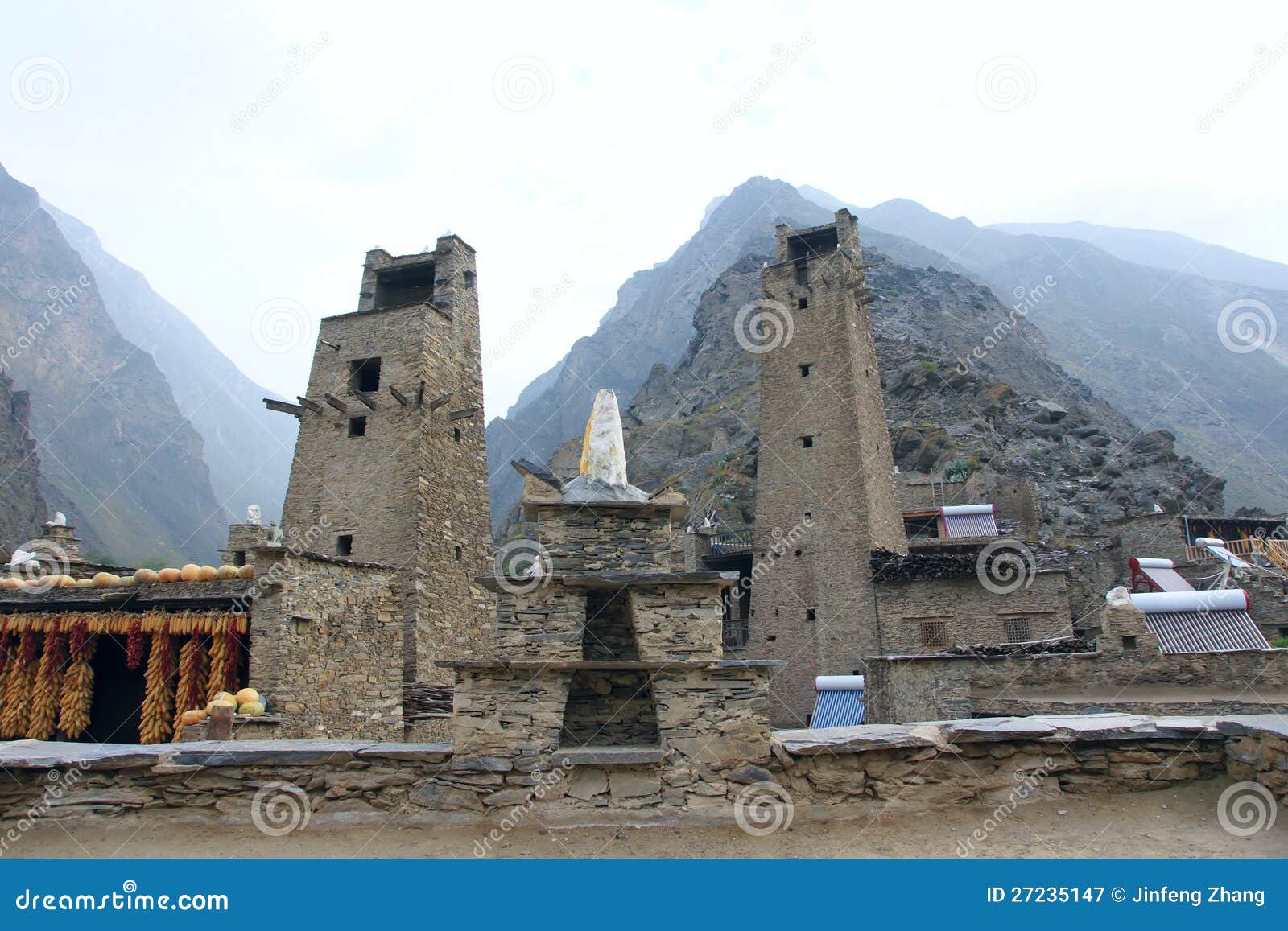 Chinese Qiang Ethnic Minority Tower Stock Image - Image of ancient ...
