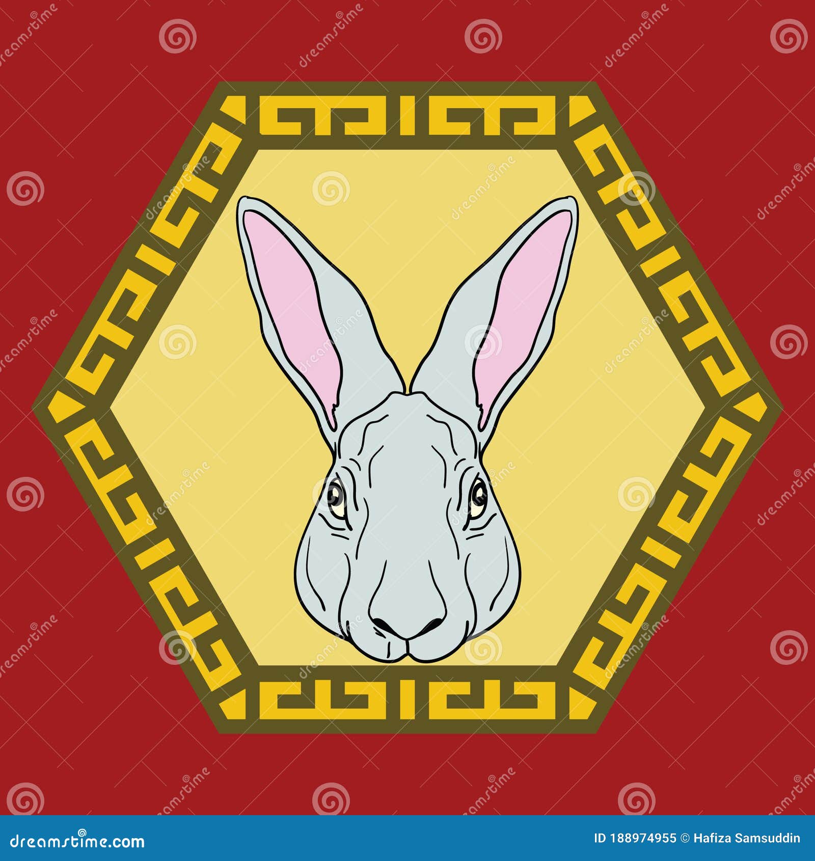 Chinese Rabbit Horoscope Sign. Vector Illustration Decorative Design ...