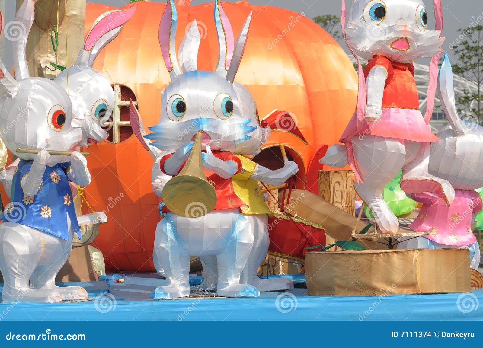 Chinese rabbit lantern stock photo. Image of lantern, coney - 7111374