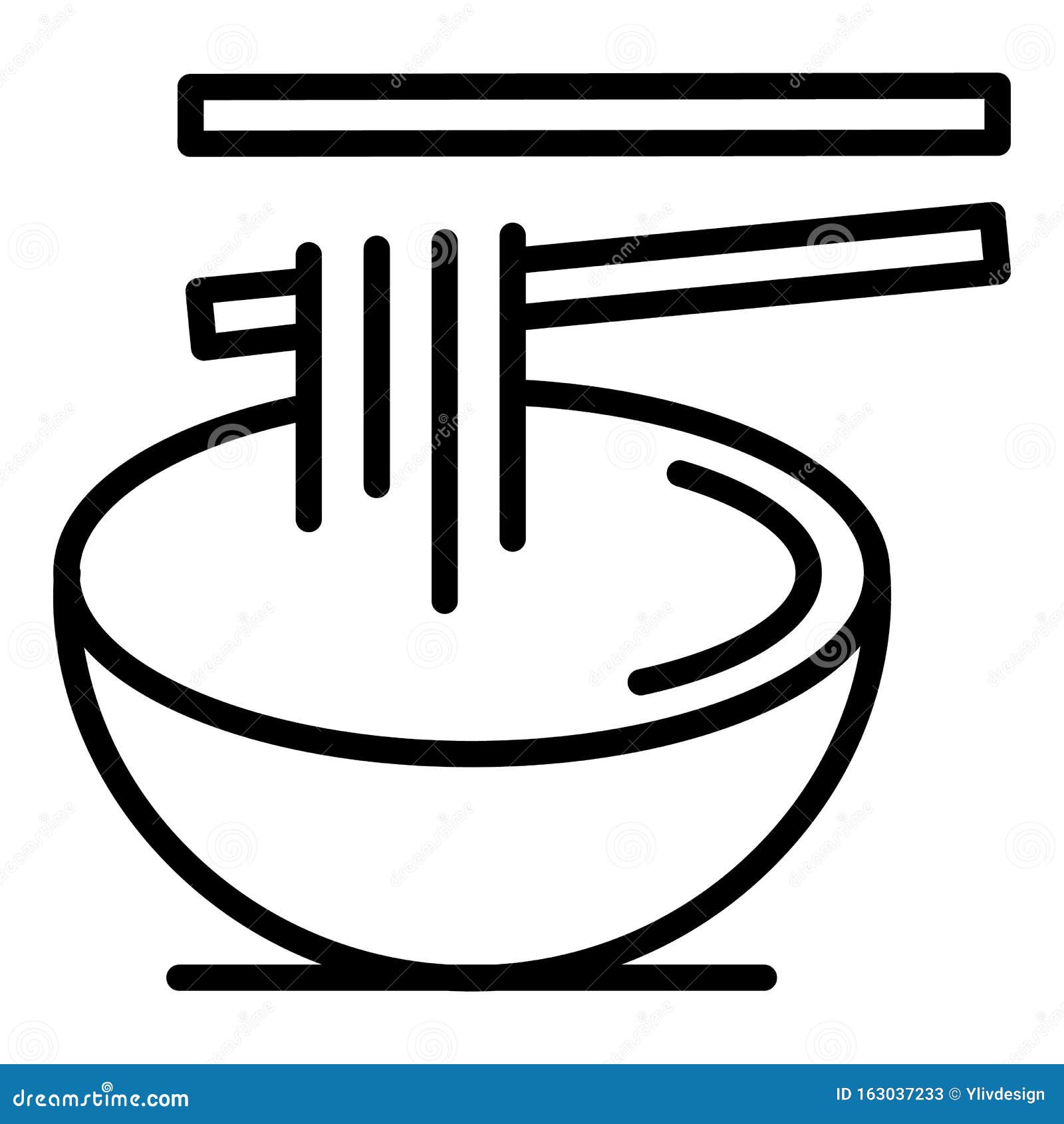 Chinese Ramen Icon, Outline Style Stock Vector - Illustration of kettle ...