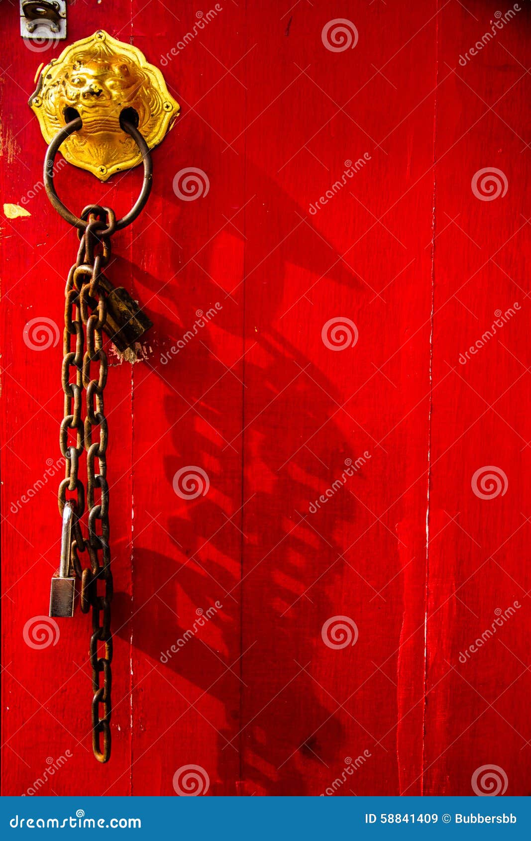 Chinese red door shrine stock image. Image of ancient - 58841409