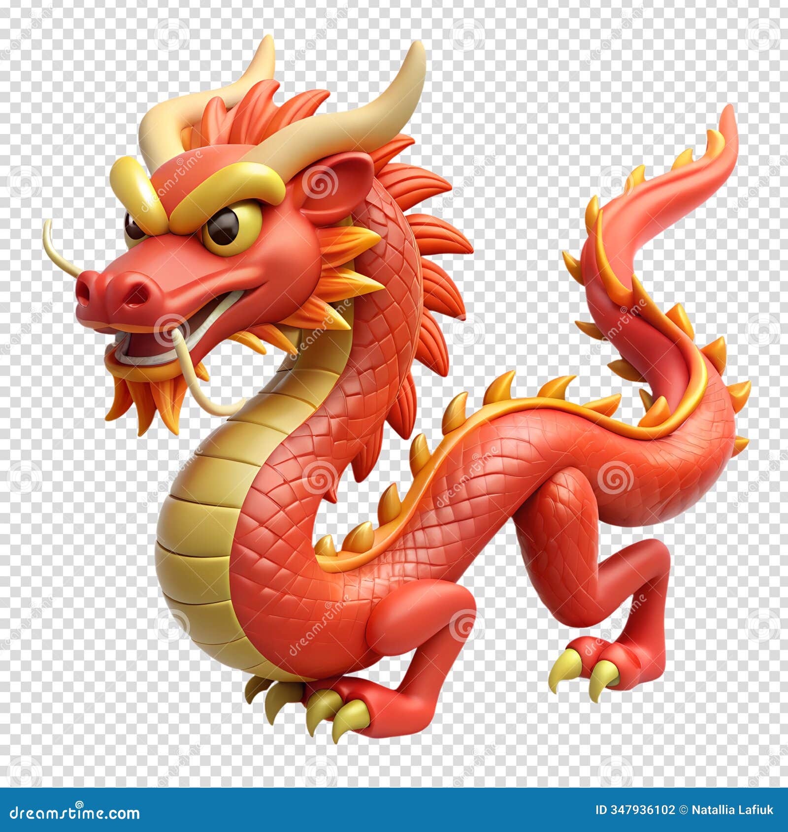 Chinese Red Dragon 3d Illustration Isolated Stock Illustration ...