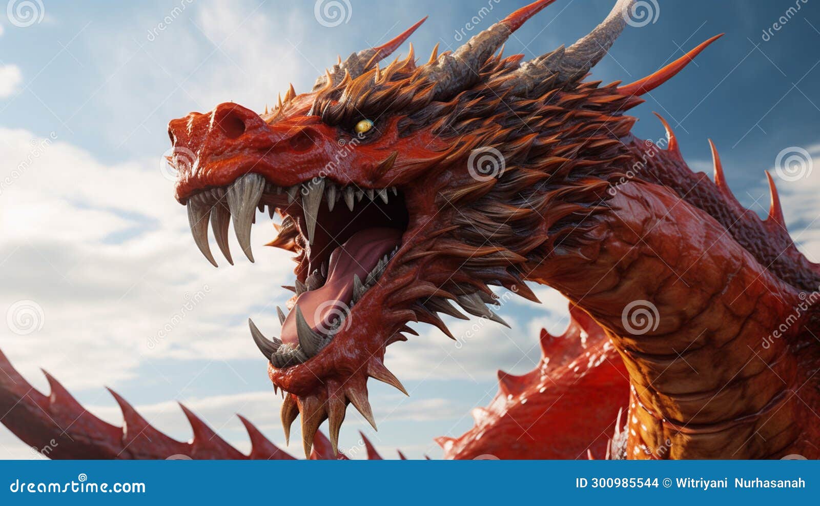 Chinese Red Dragon on White with Clipping Path.Red Traditional Chinese ...