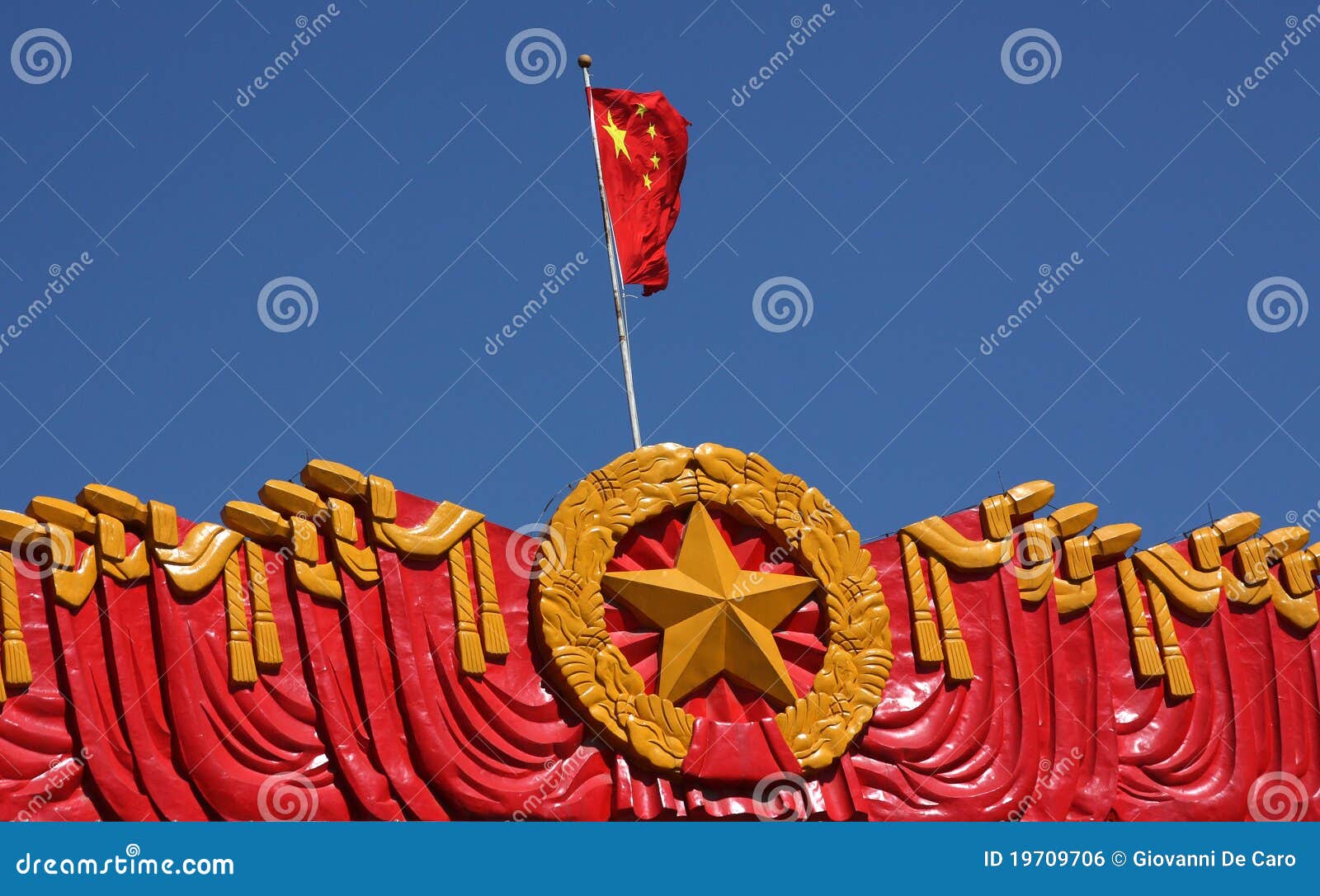 Chinese red flag stock photo. Image of patriotism, asia - 19709706