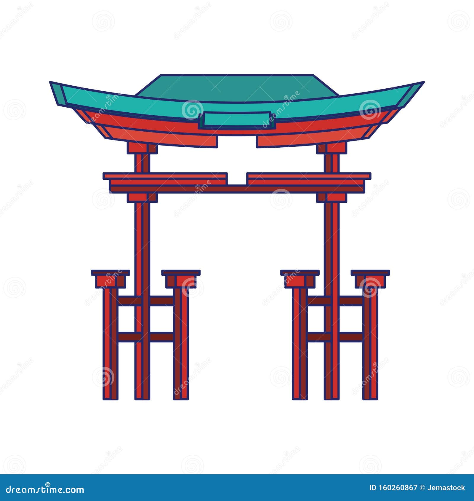Chinese landmarks design stock vector. Illustration of chinese - 160260867