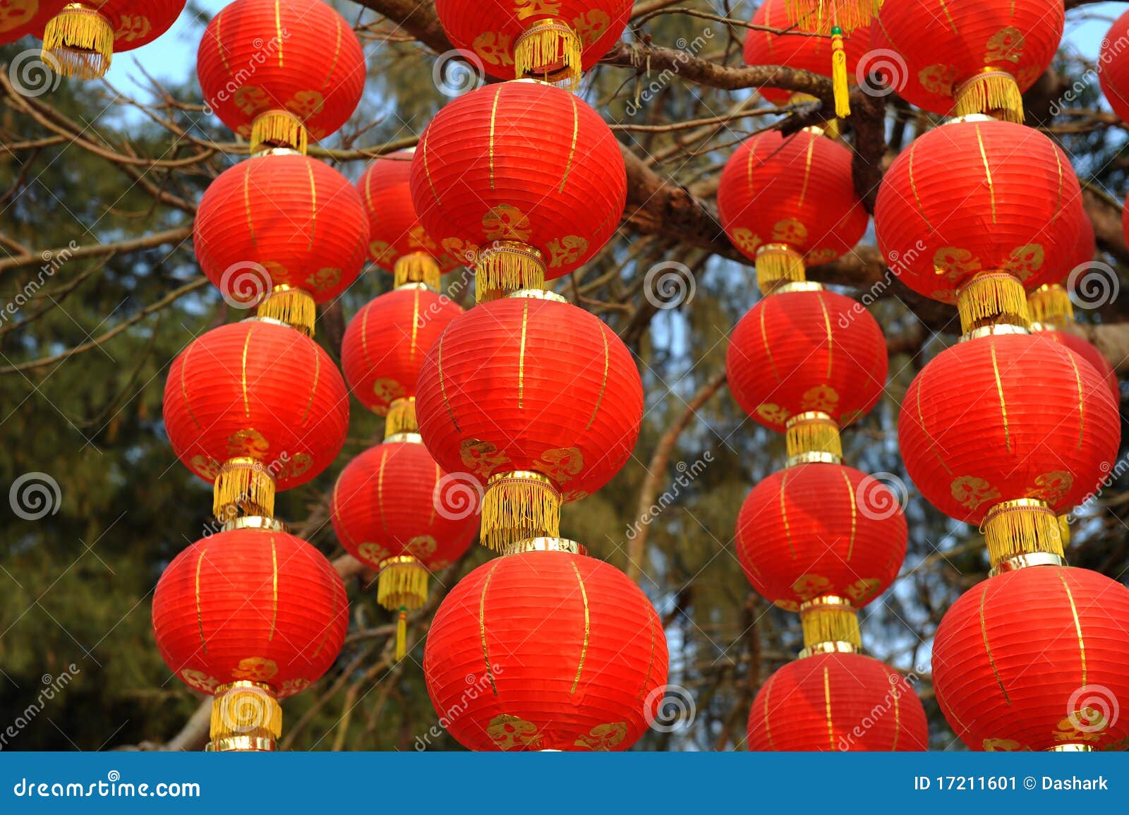 Chinese Red Lantern Decorations Stock Image - Image of luck, copy: 17211601