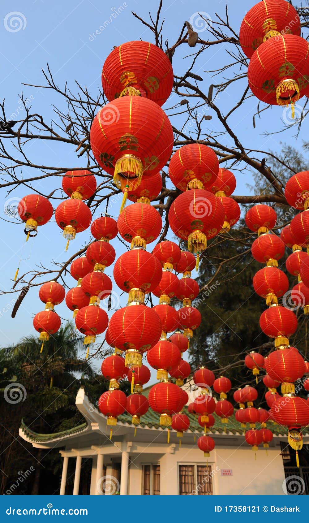Chinese Red Lantern Decorations Stock Image - Image of endless ...