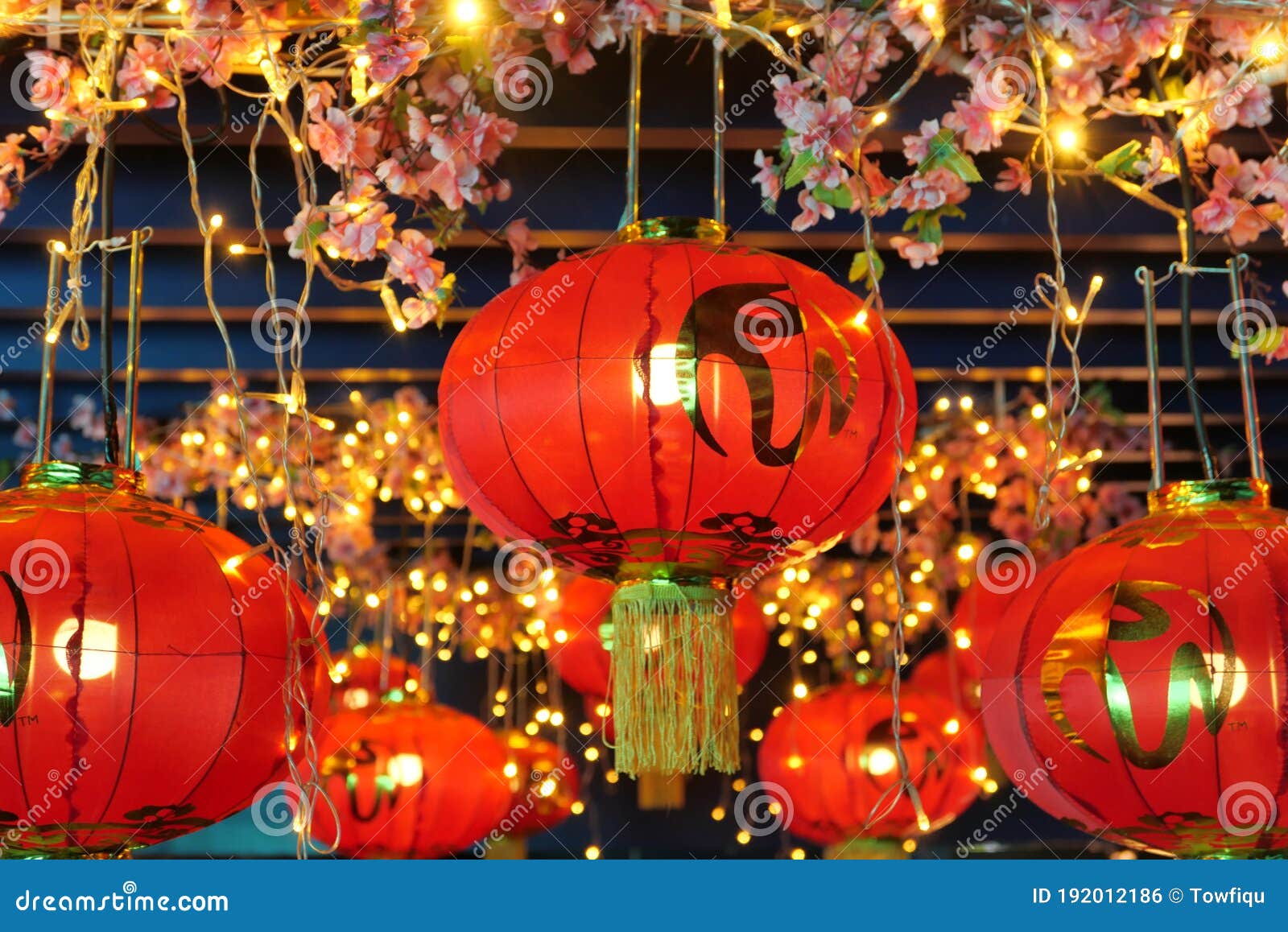 Chinese Red Lantern of Chinese New Year. Stock Photo - Image of lunar ...