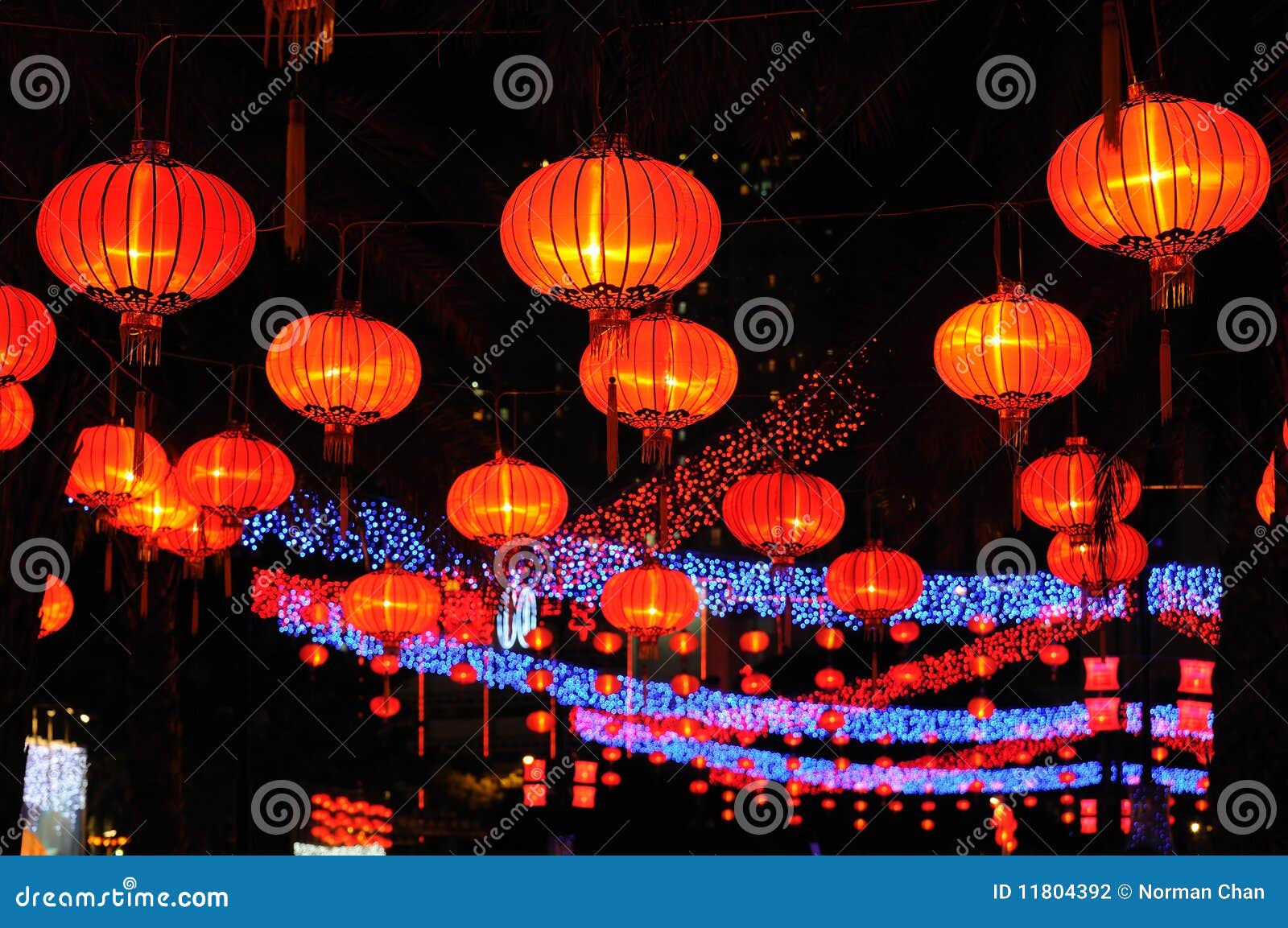Chinese red lanterns stock photo. Image of festival, year - 11804392
