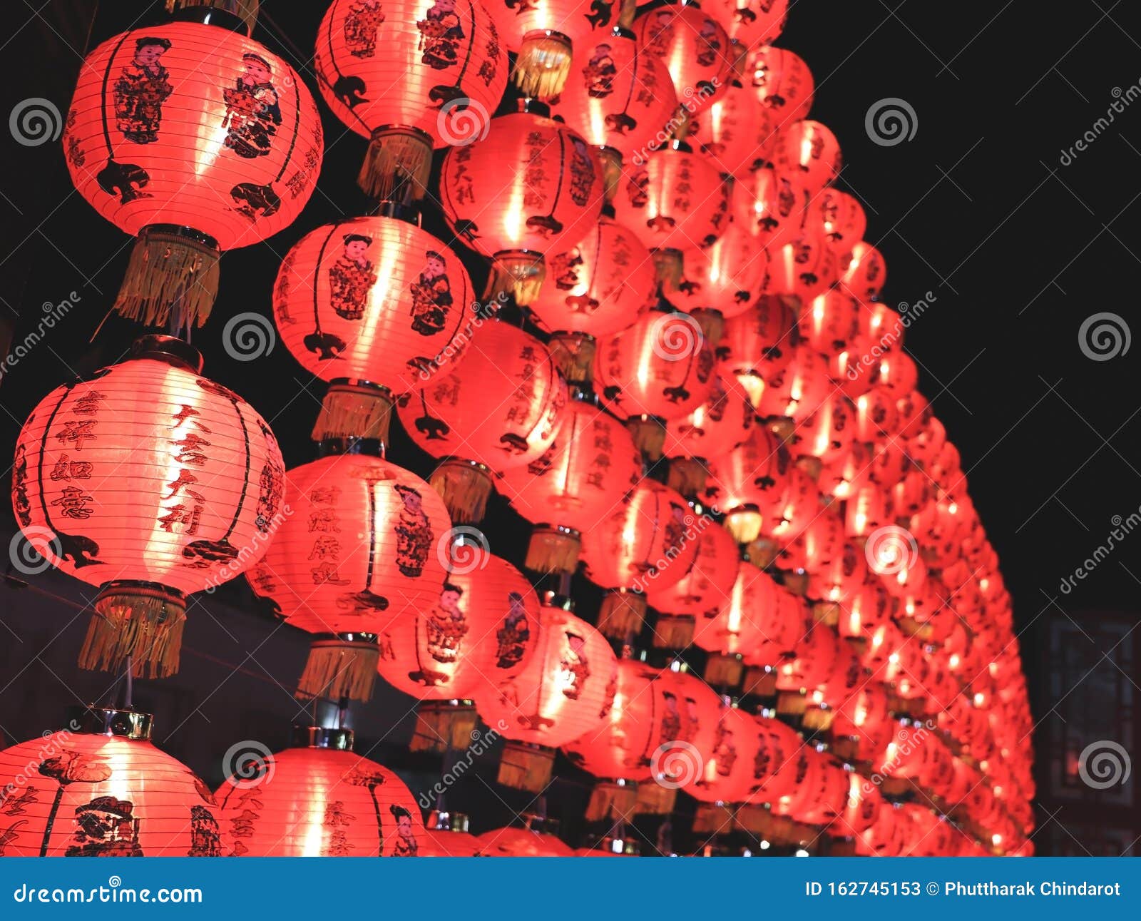 Chinese Red Lanterns Decoration Stock Image - Image of culture ...