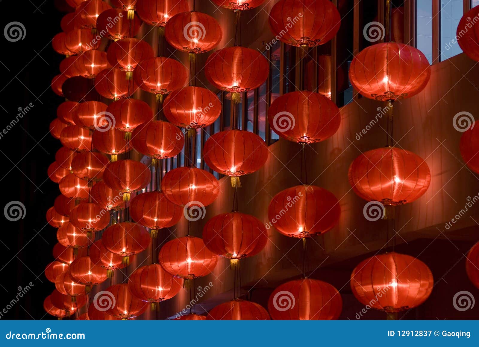 Chinese Red Lanterns at Night for Chinese New Year Stock Image - Image ...