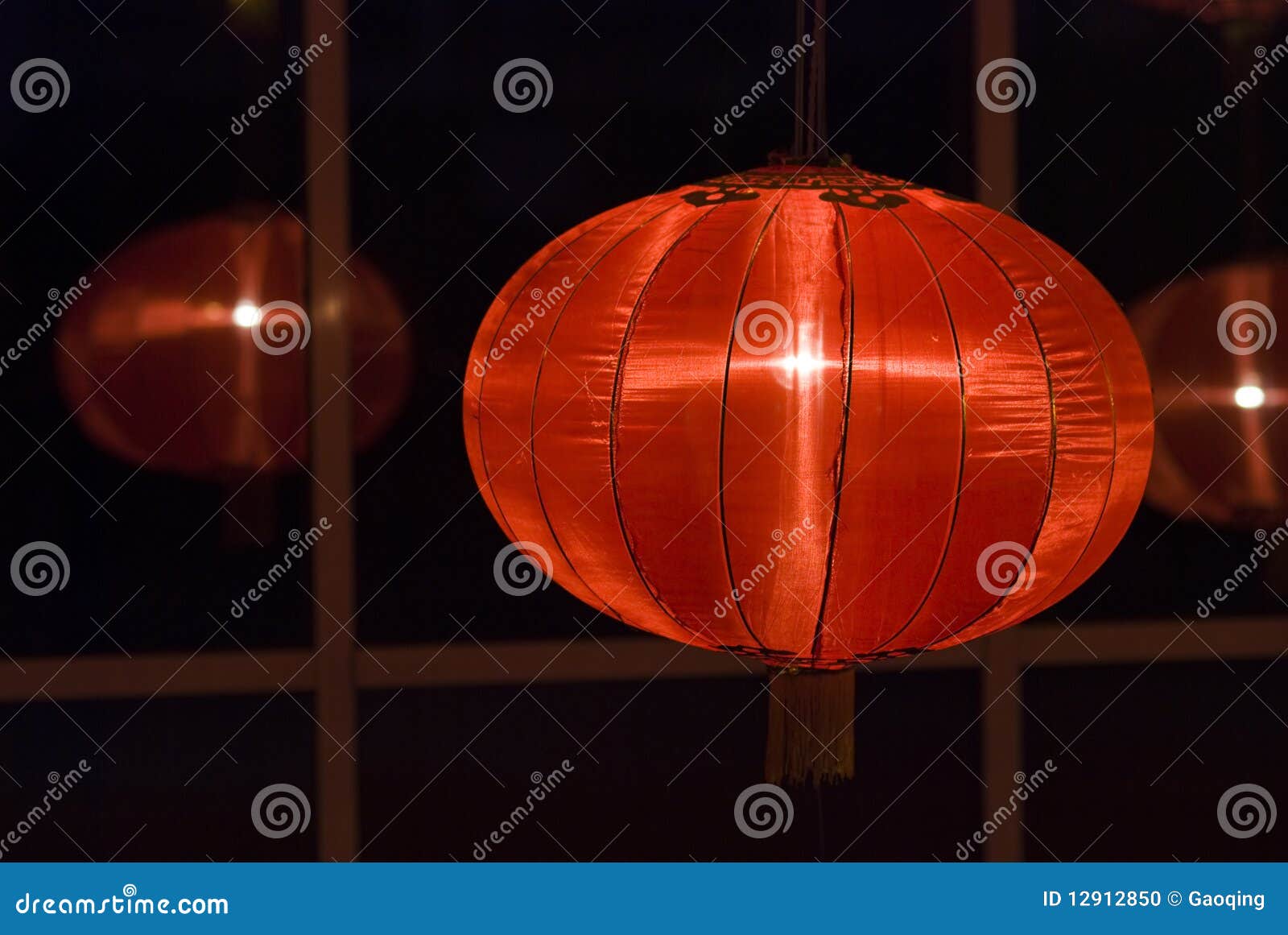 Chinese Red Lanterns at Night for Chinese New Year Stock Photo - Image ...