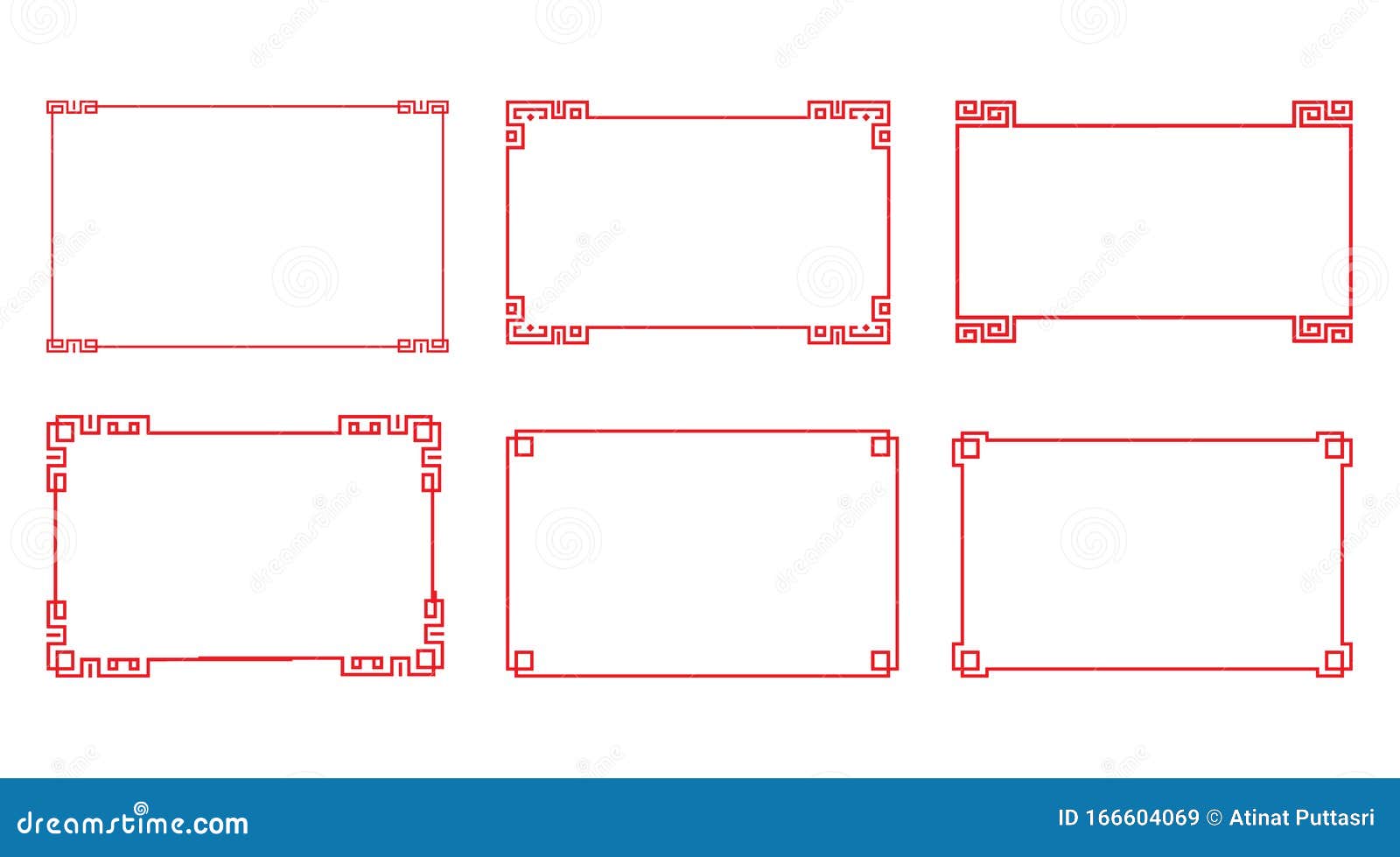 Chinese Red Rectangle Frame Vector Design. Stock Vector - Illustration ...