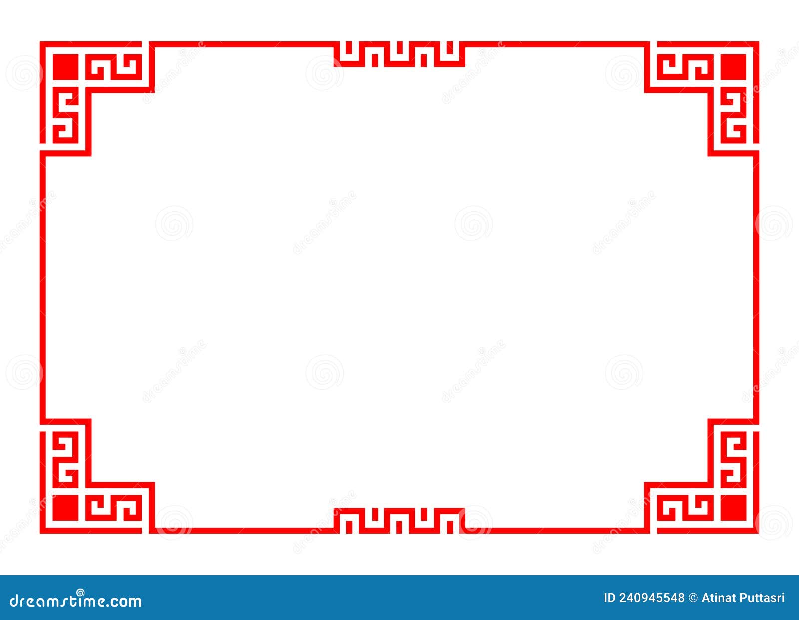 Chinese Red Rectangle Frame Vector Pattern Geometric Shape Stock Vector ...