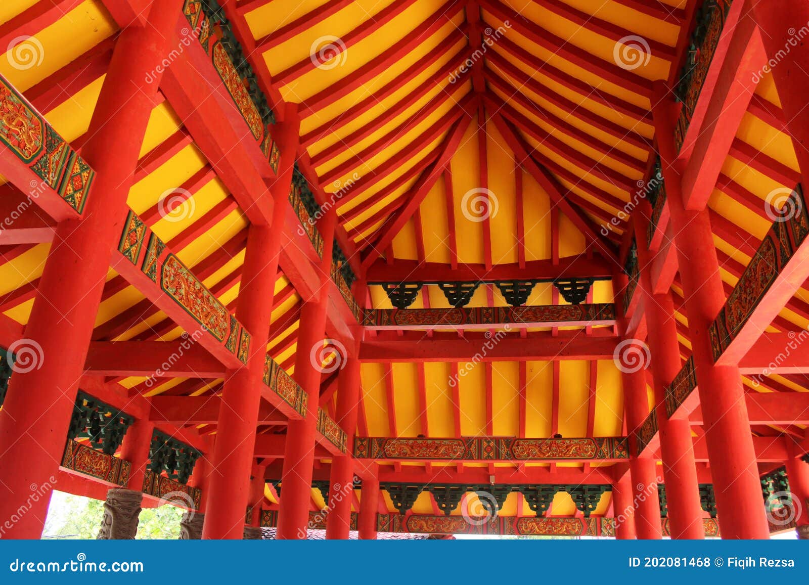 Chinese Red Temple stock photo. Image of yellow, auditorium - 202081468