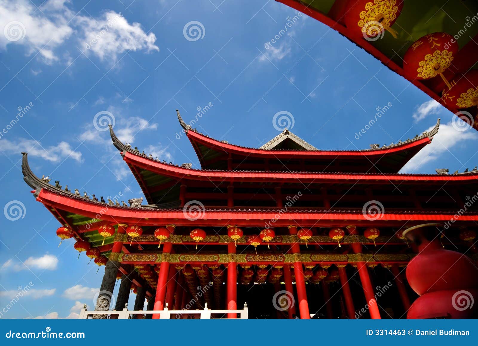 Chinese red temple stock image. Image of building, oriental - 3314463
