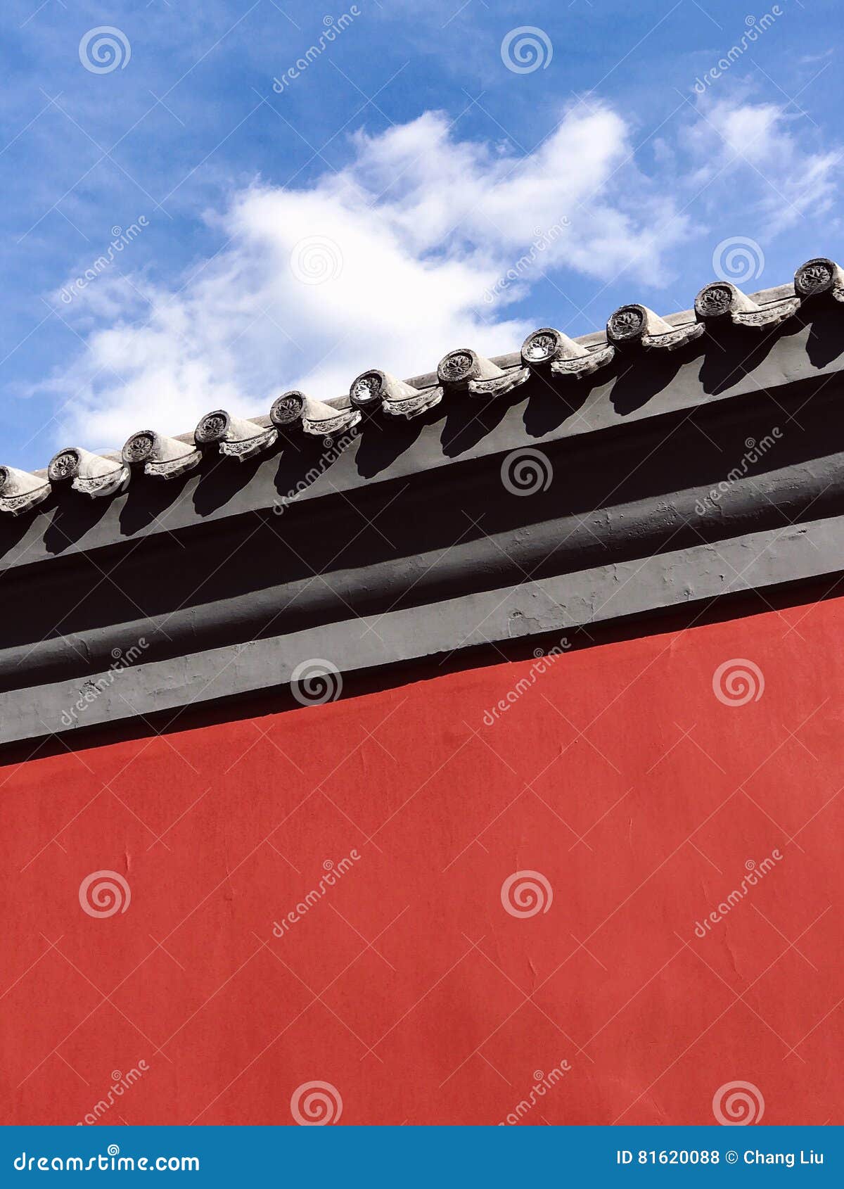 Chinese red wall stock photo. Image of traditional, blue - 81620088