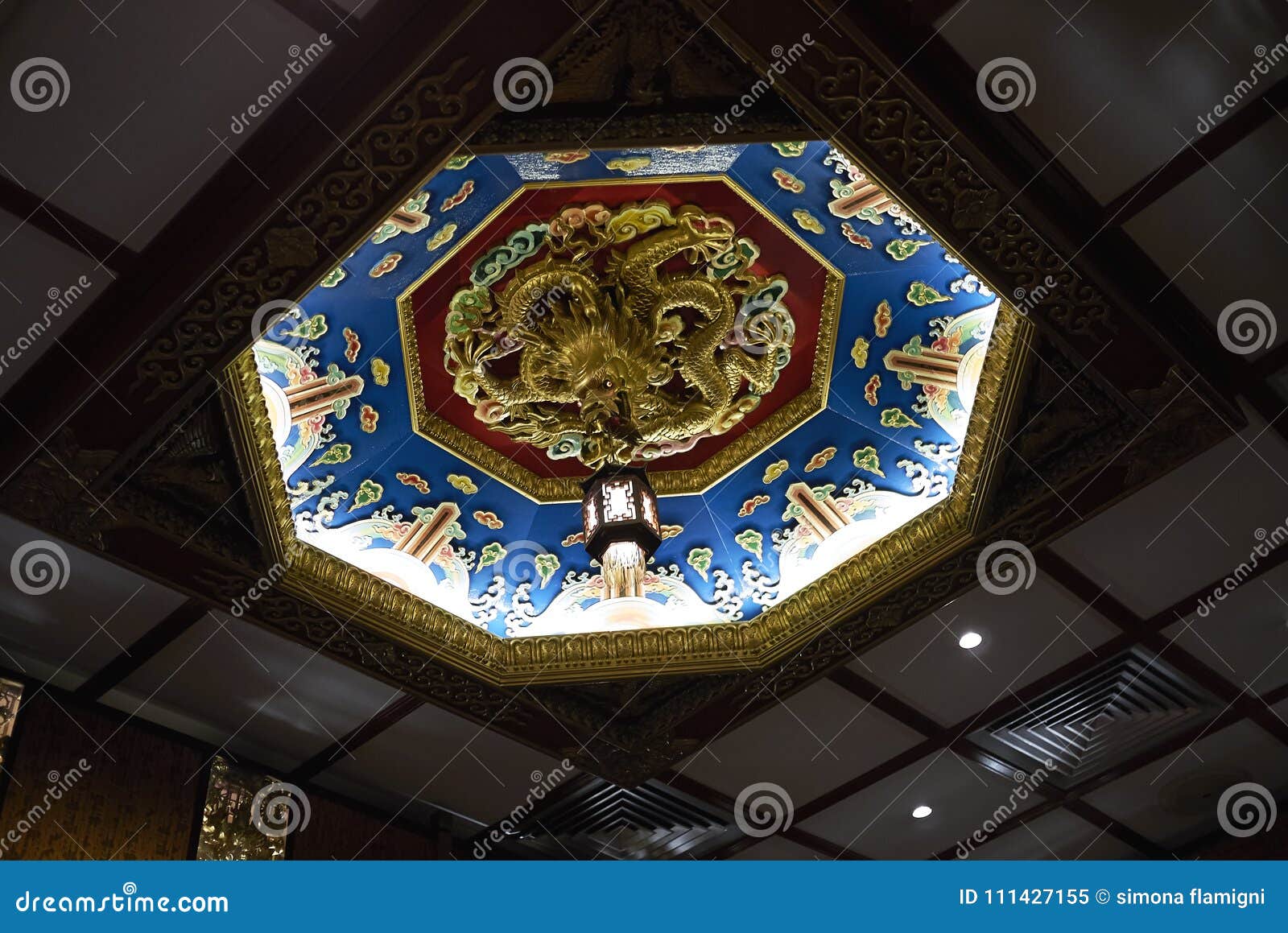 Chinese restaurant ceiling editorial image. Image of night - 111427155