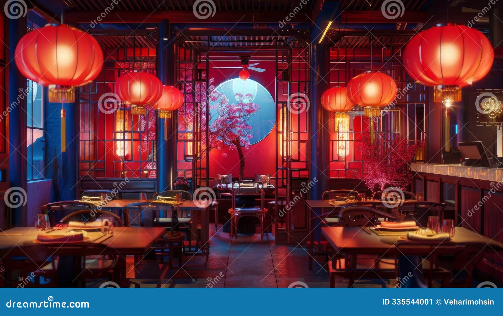 Chinese Restaurant Concept. Stock Illustration - Illustration of ...