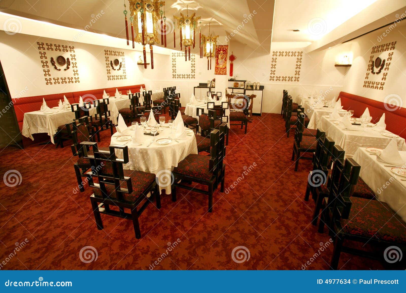 Chinese Restaurant Dining Room Stock Photo - Image of luxury ...