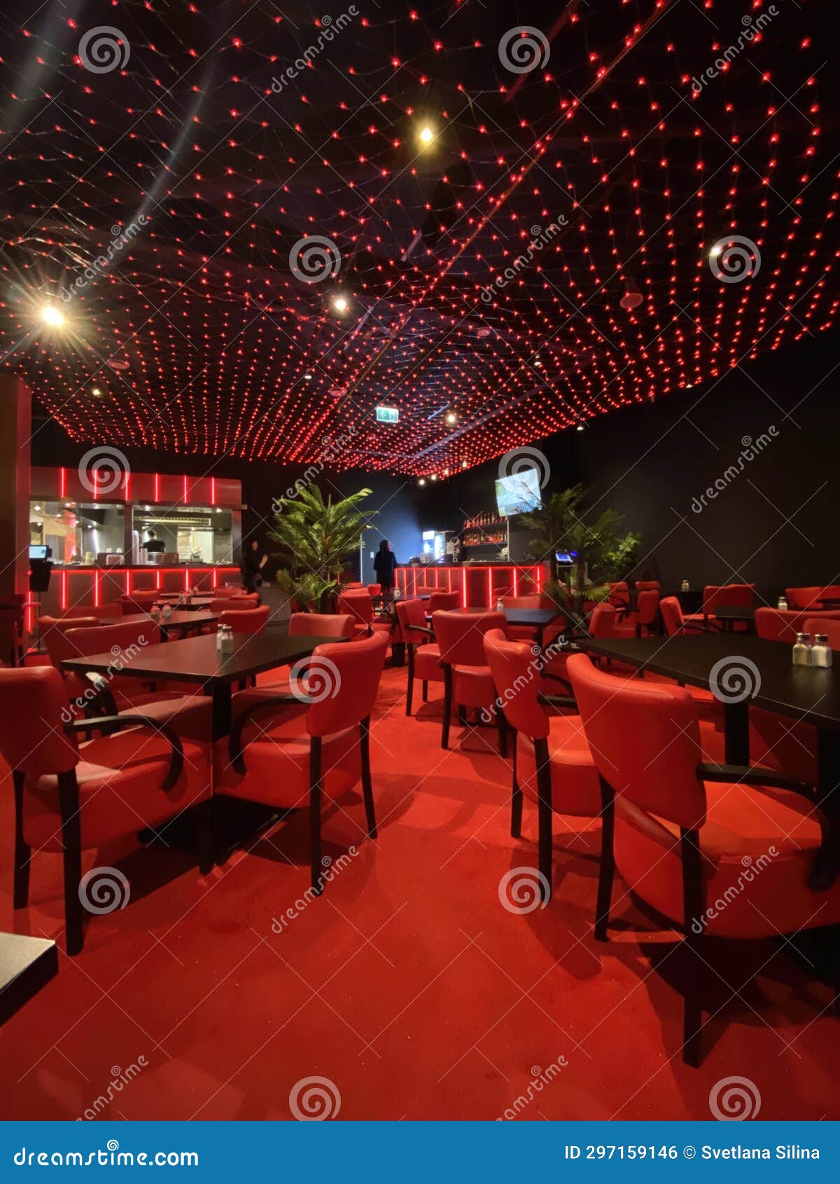 Chinese Restaurant in Shades of Red Stock Photo - Image of lights ...