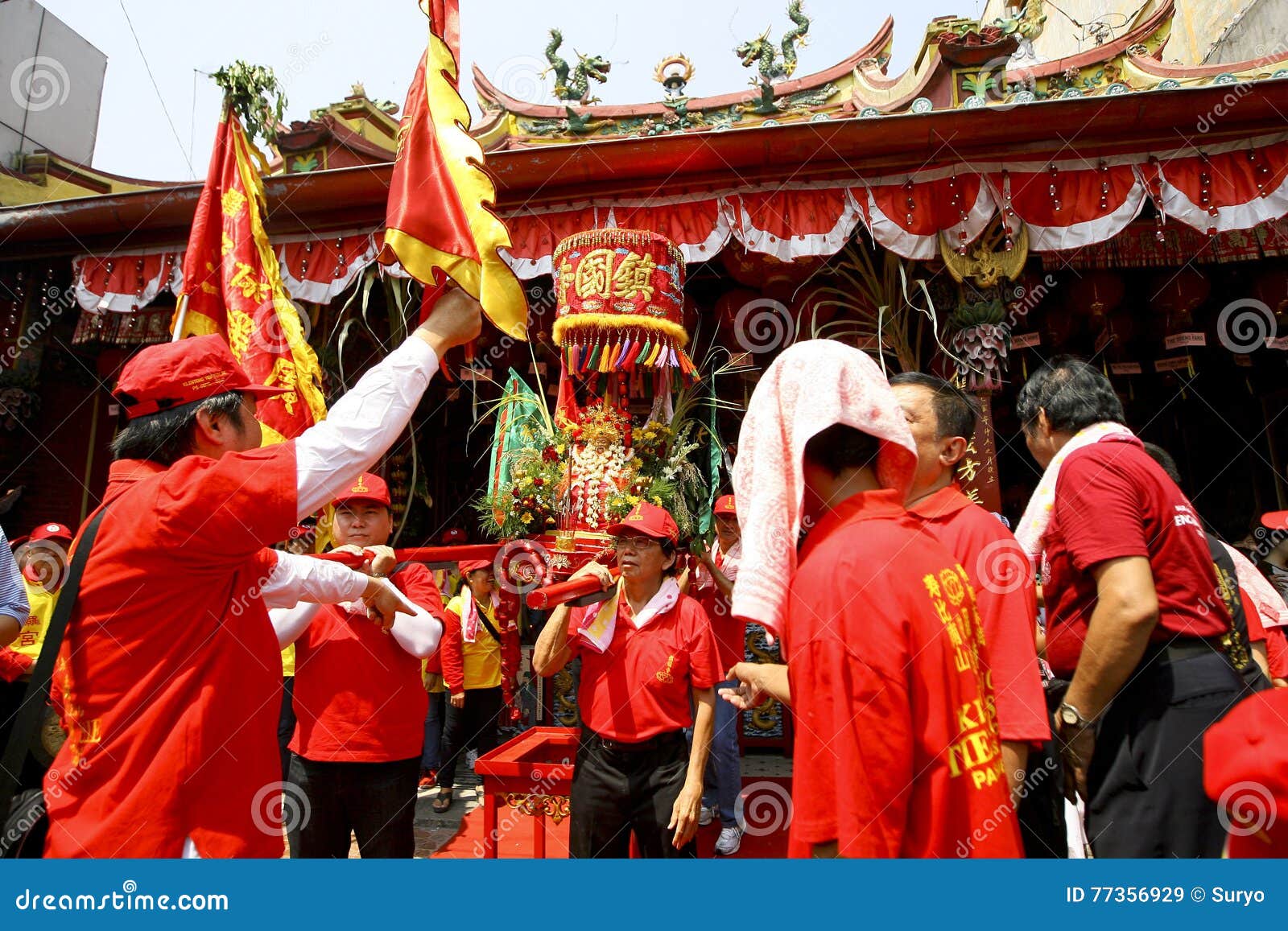 Chinese ritual procession editorial stock image. Image of preparing ...