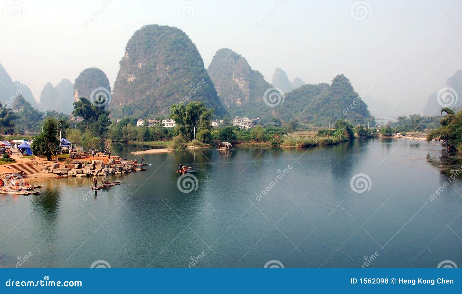 Chinese River stock photo. Image of limestone, mountains - 1562098