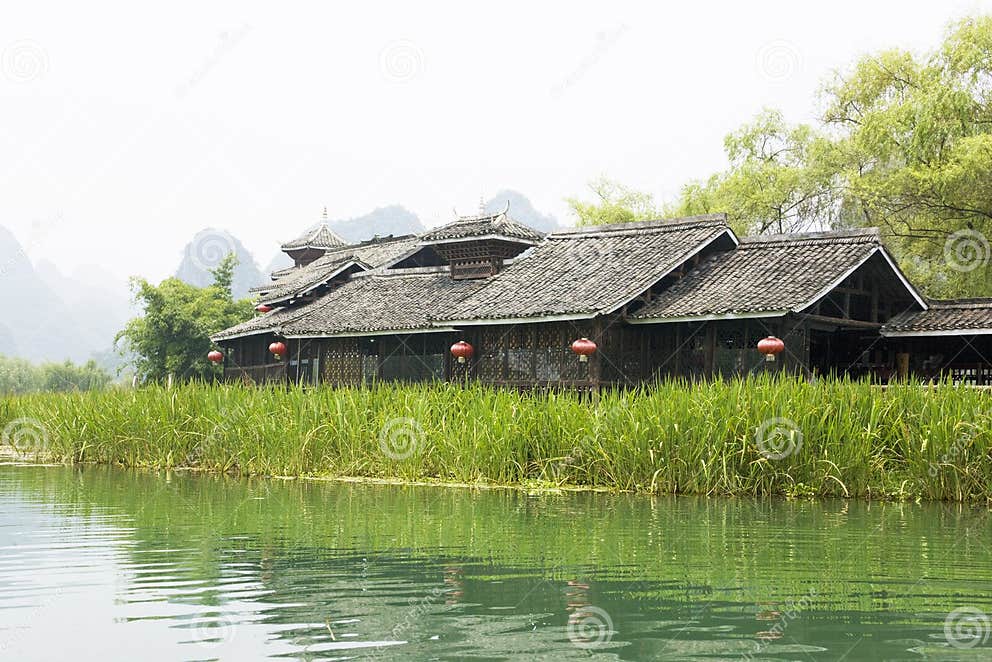 Chinese Riverside House stock image. Image of riverside - 10617431