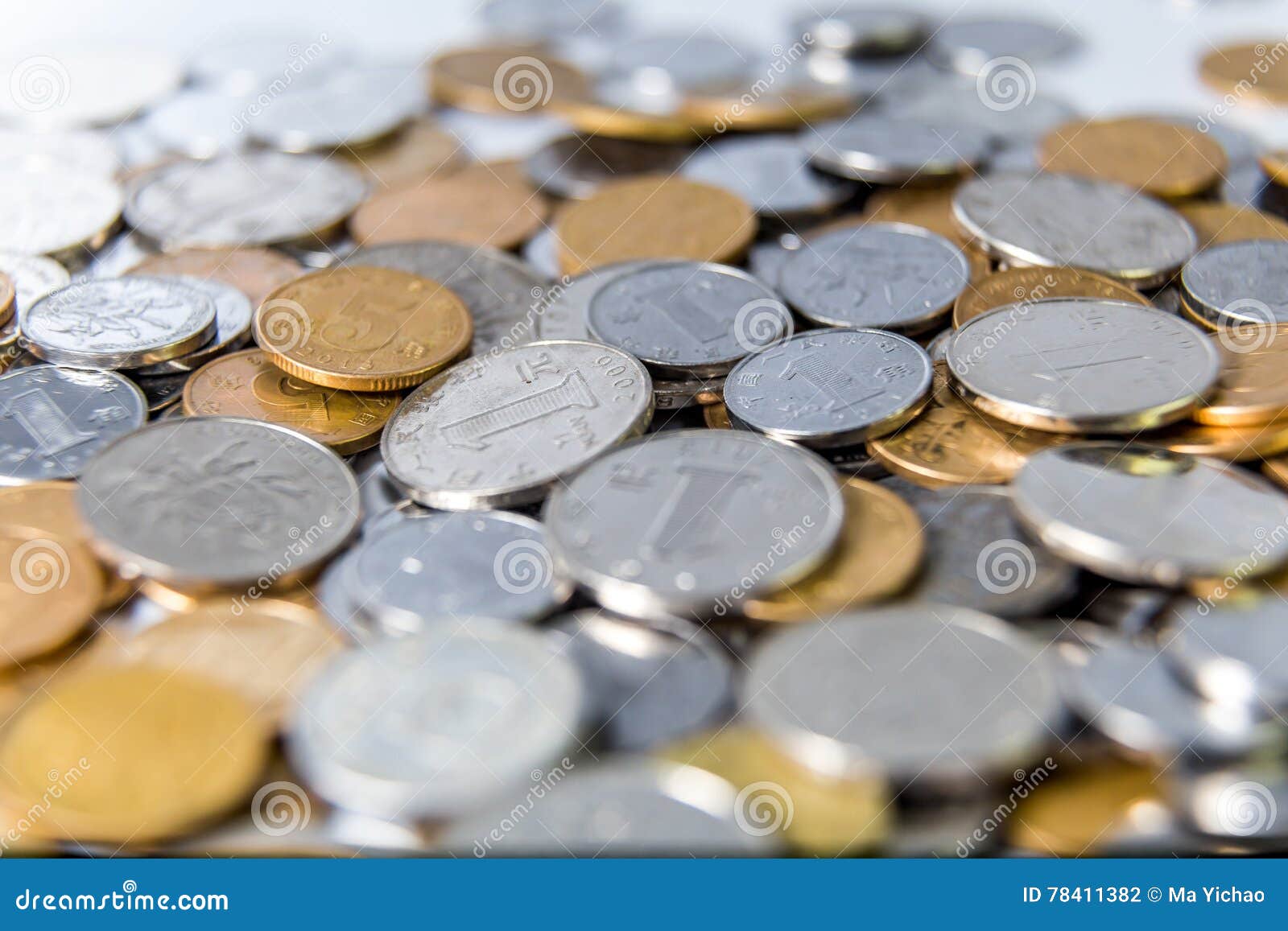 Chinese RMB coins stock photo. Image of expenditure, china - 78411382