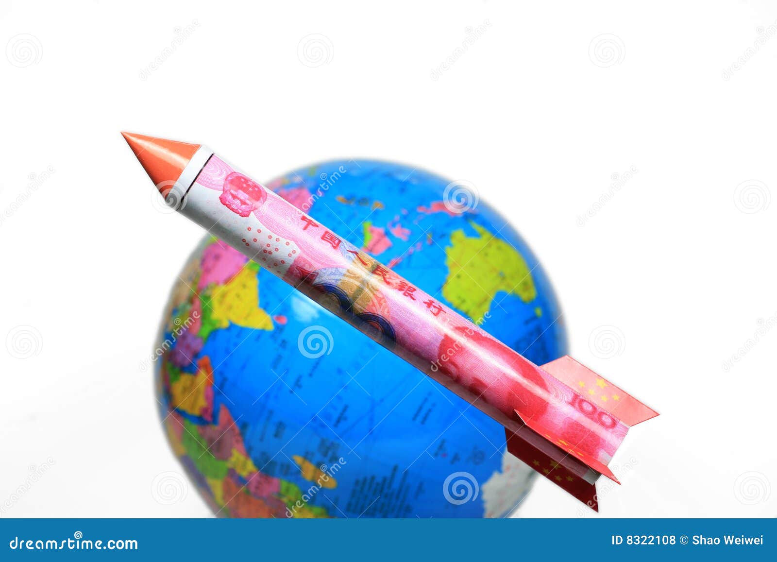 Chinese RMB Rocket Rising stock photo. Image of marketing - 8322108