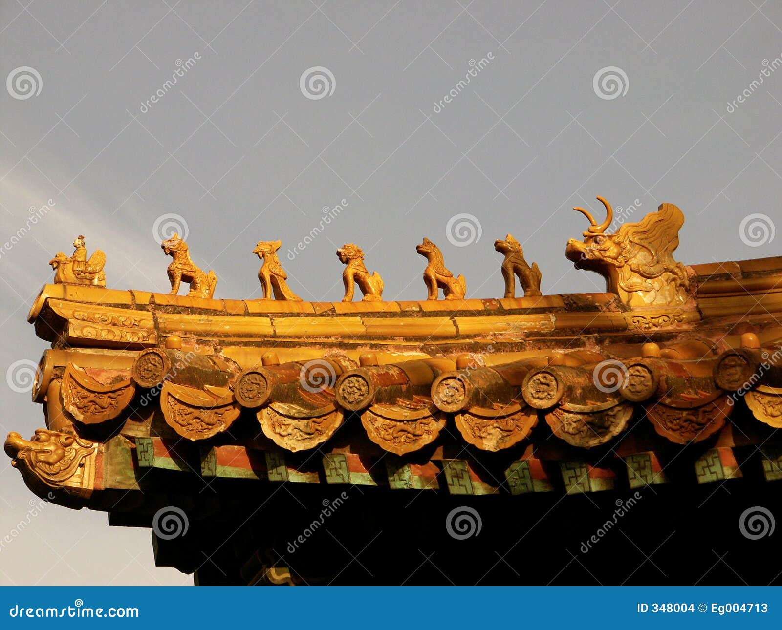 Chinese Roof Figures stock photo. Image of details, china - 348004