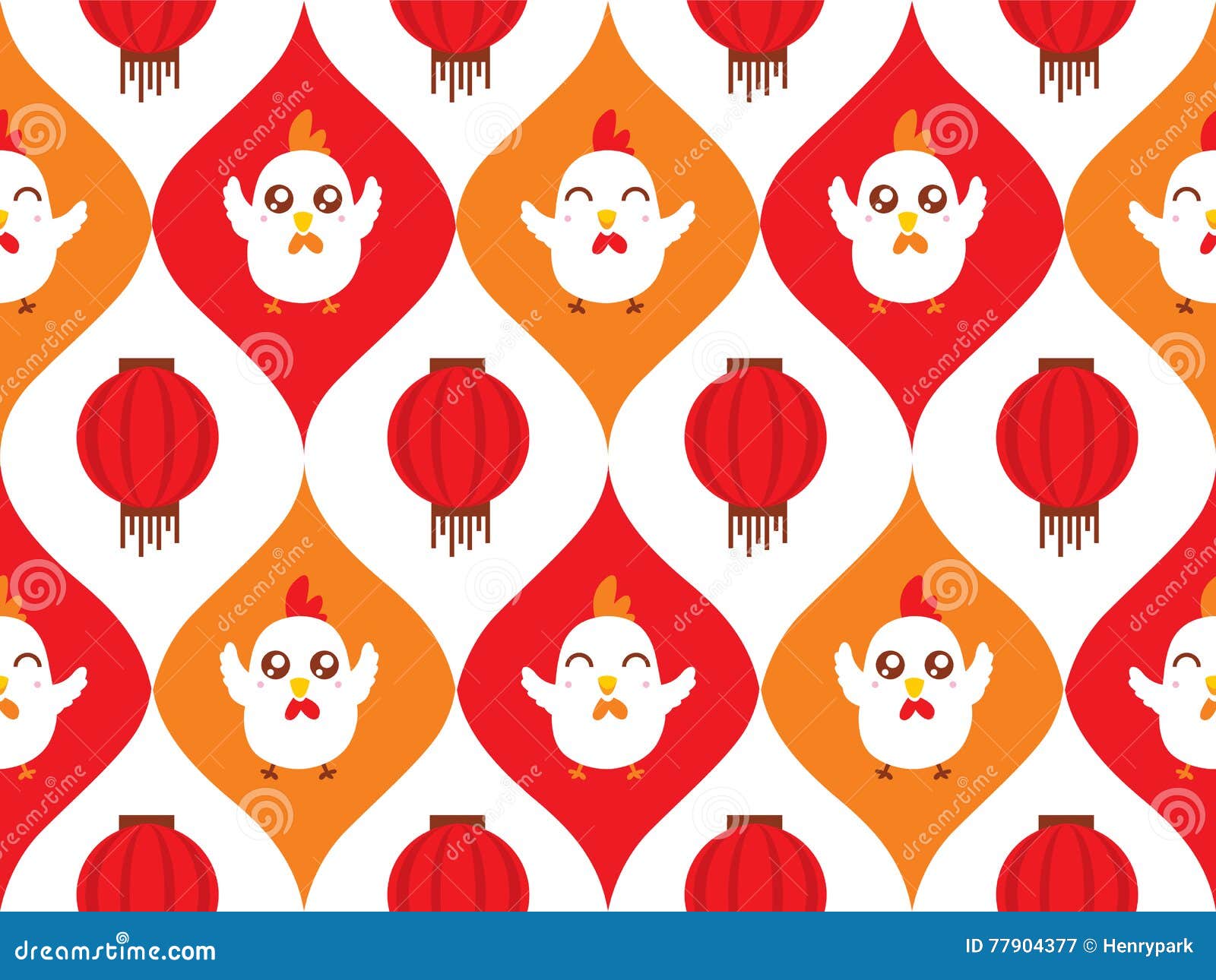 Chinese Rooster Year Seamless Stock Vector - Illustration of birthday ...