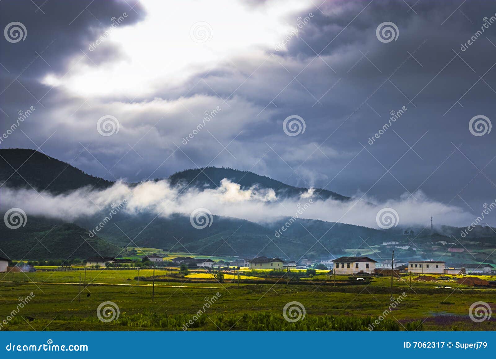 Chinese rural scenery stock image. Image of green, away - 7062317